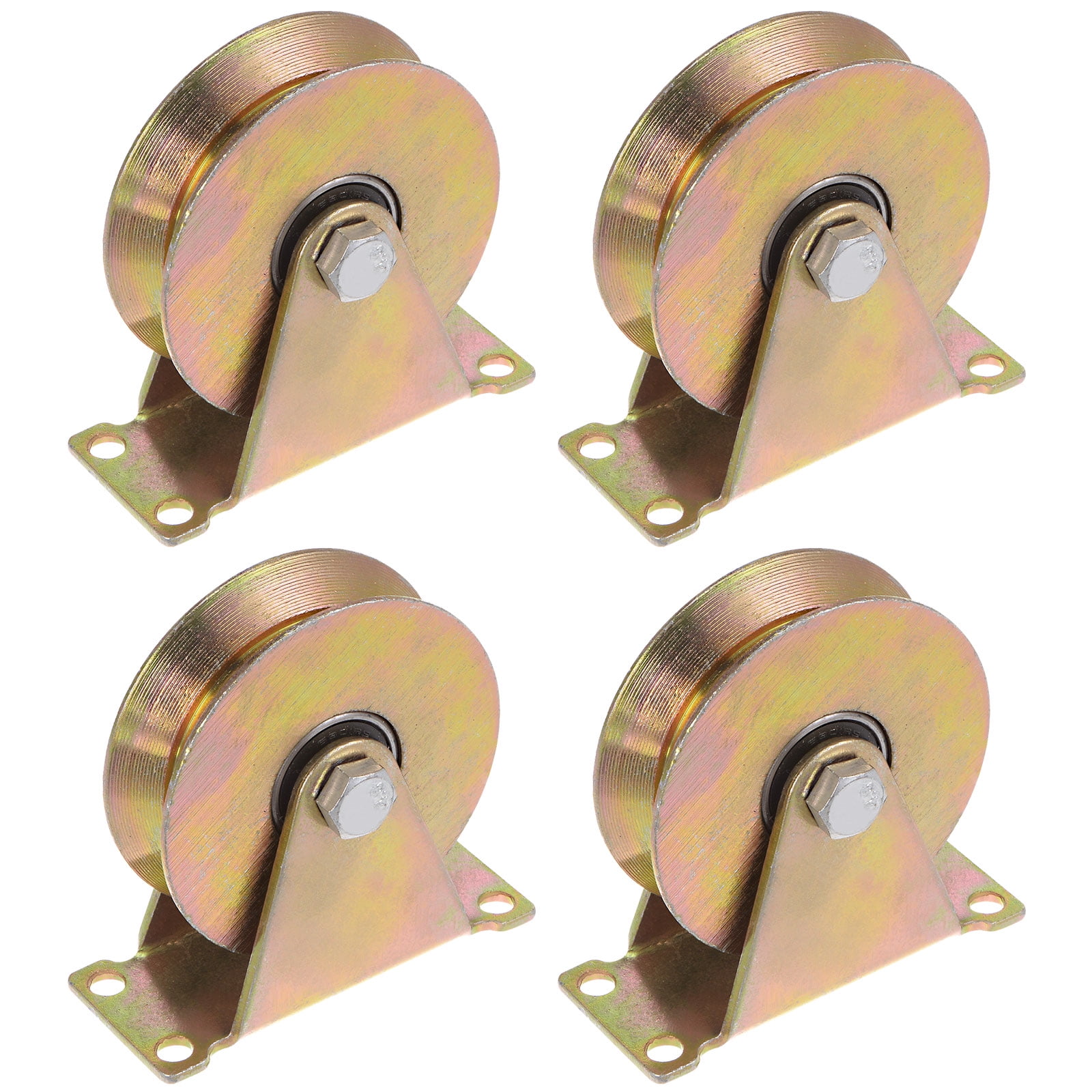 Uxcell 4pcs 3.5" V-Groove Wheel Sliding Gate Caster for Inverted V ...