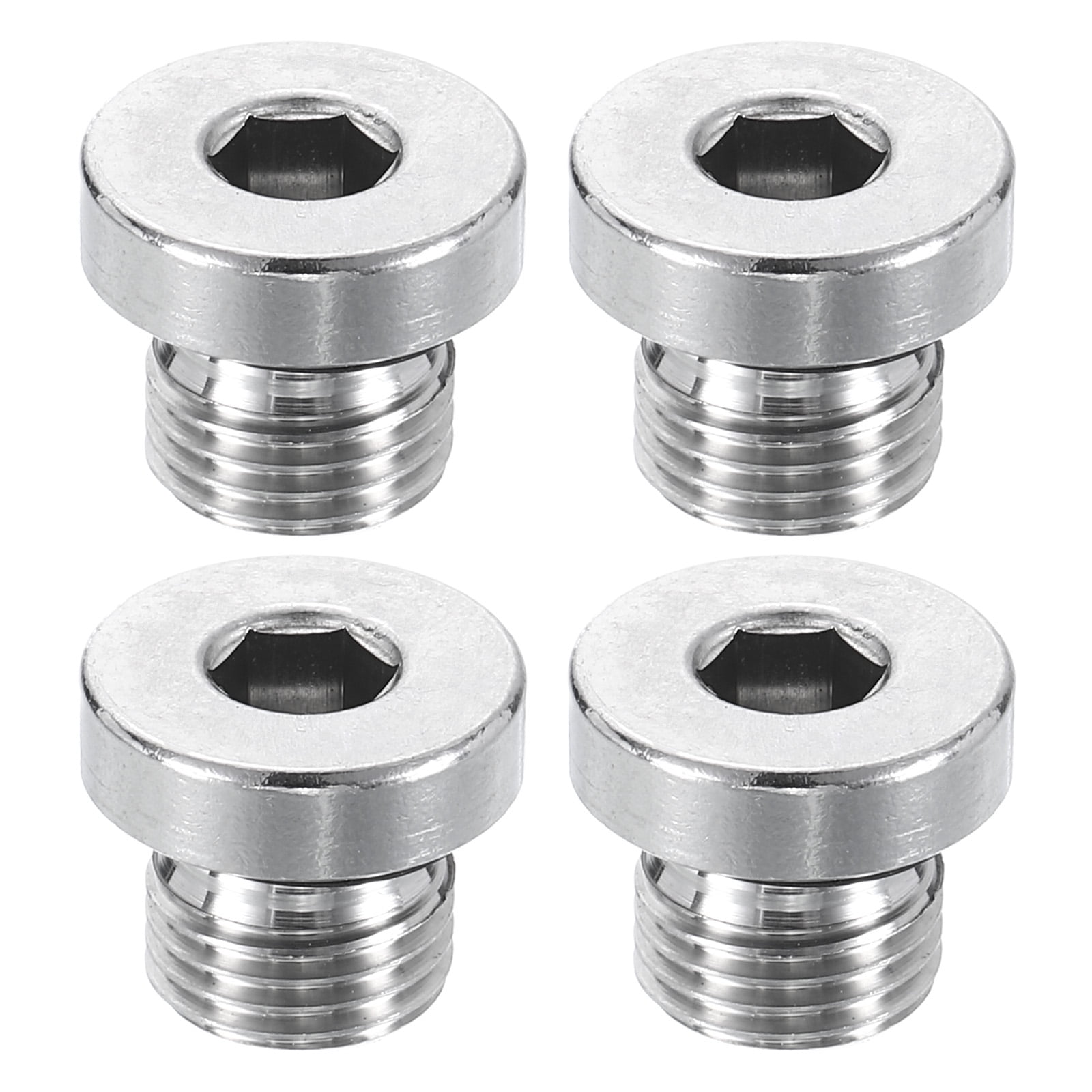 Uxcell 4pcs 304 Stainless Steel Pipe Plug Fitting M10x1 Metric Male Thread Inner Hex Head Cap ...