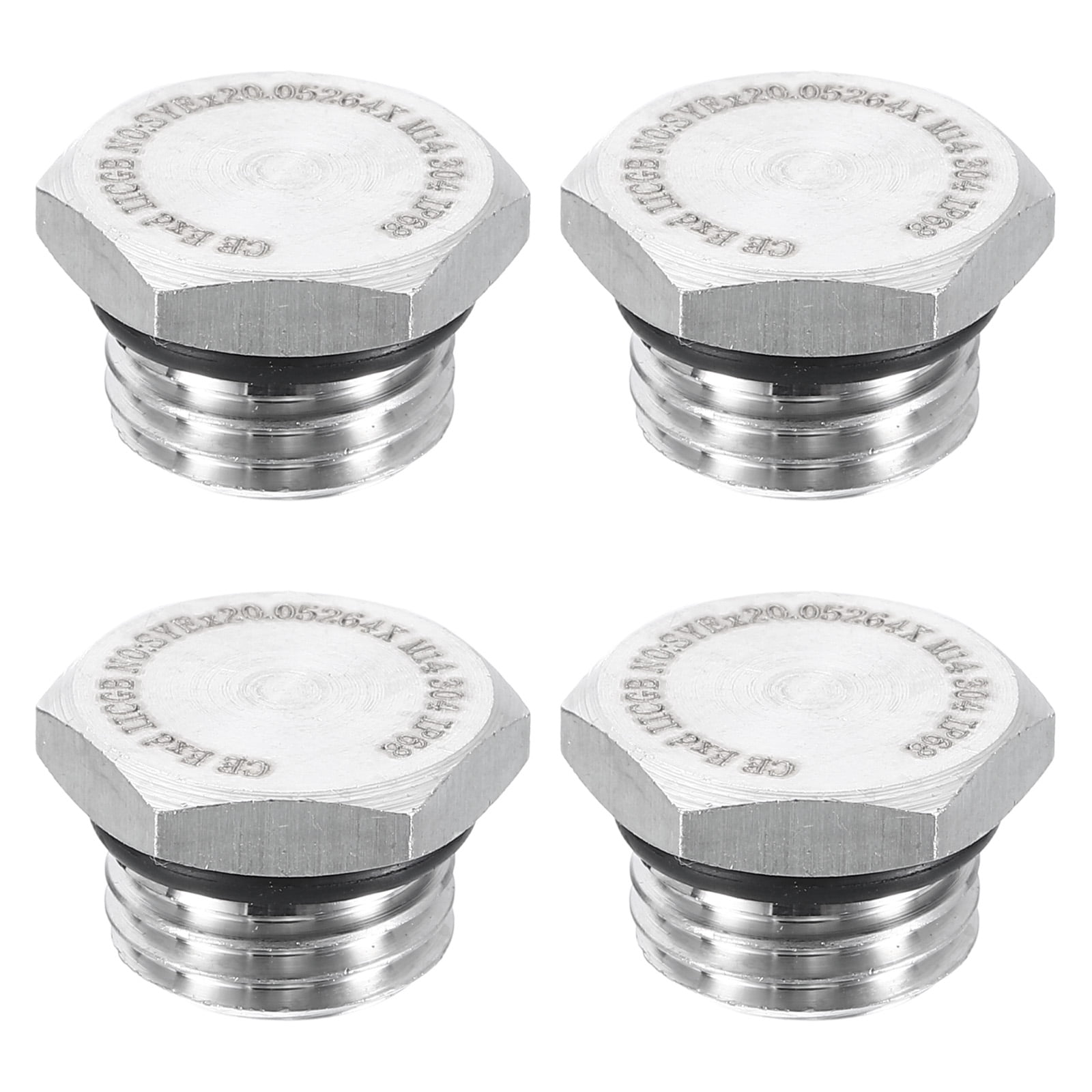 Uxcell 4pcs 304 Stainless Steel Pipe Plug Fitting M14x1.5 Metric Male ...