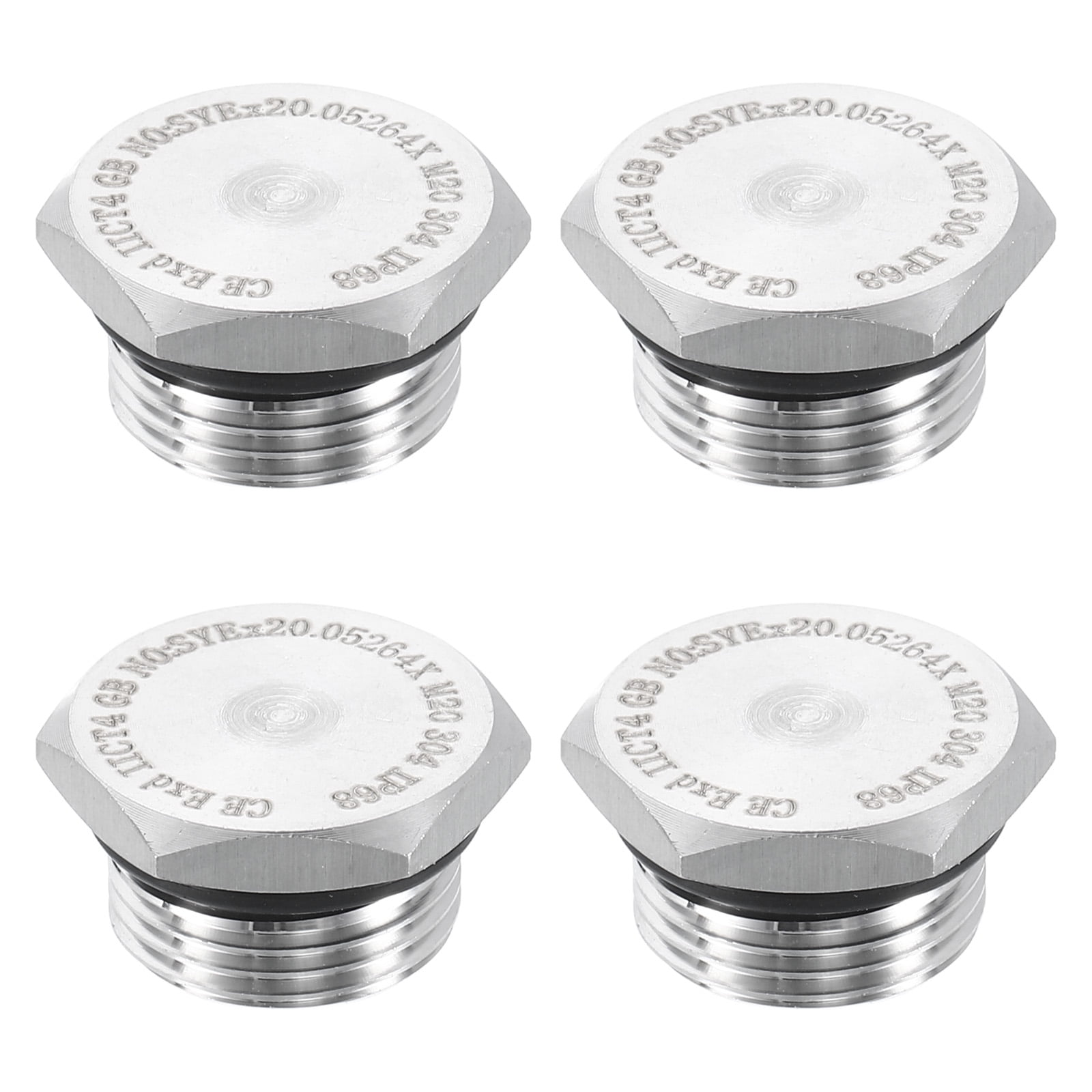 Uxcell 4pcs 304 Stainless Steel Pipe Plug Fitting M20x1.5 Metric Male Thread Outer Hex Head Cap ...