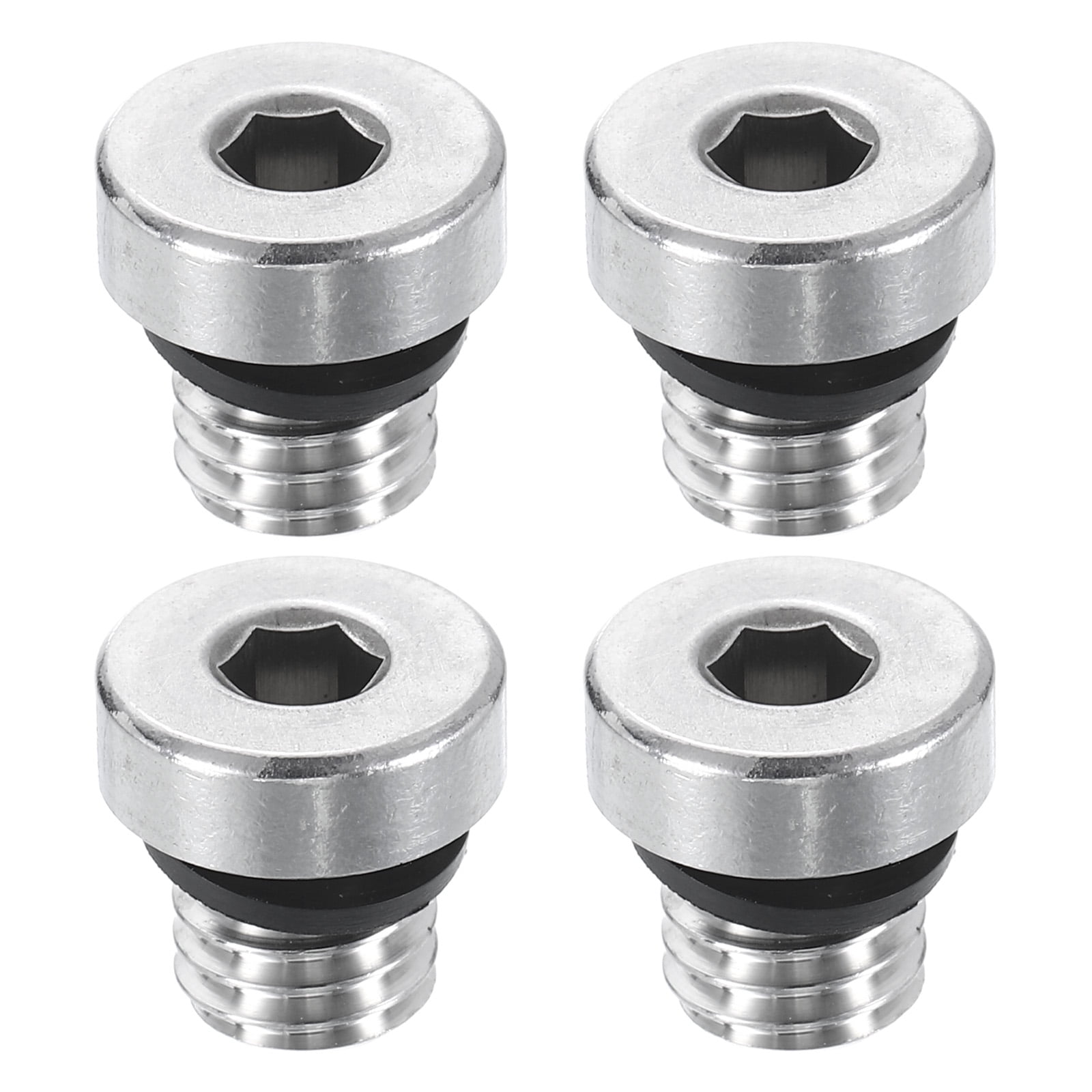 Uxcell 4pcs 304 Stainless Steel Pipe Plug Fitting M8x1.25 Metric Male Thread Inner Hex Head Cap ...