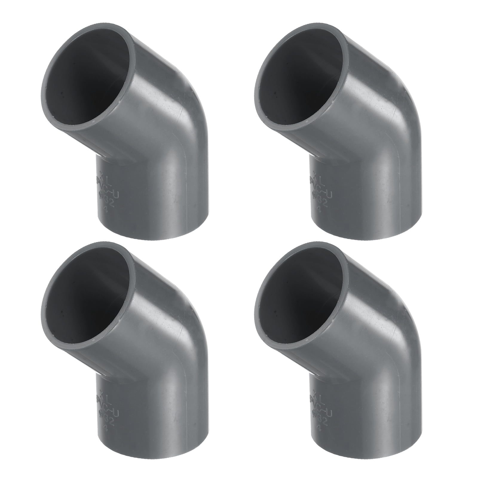 Uxcell 4pcs 45 Degree Elbow PVC Pipe Fitting 1 1/4" 2 Way Furniture Grade Connectors - Walmart.com