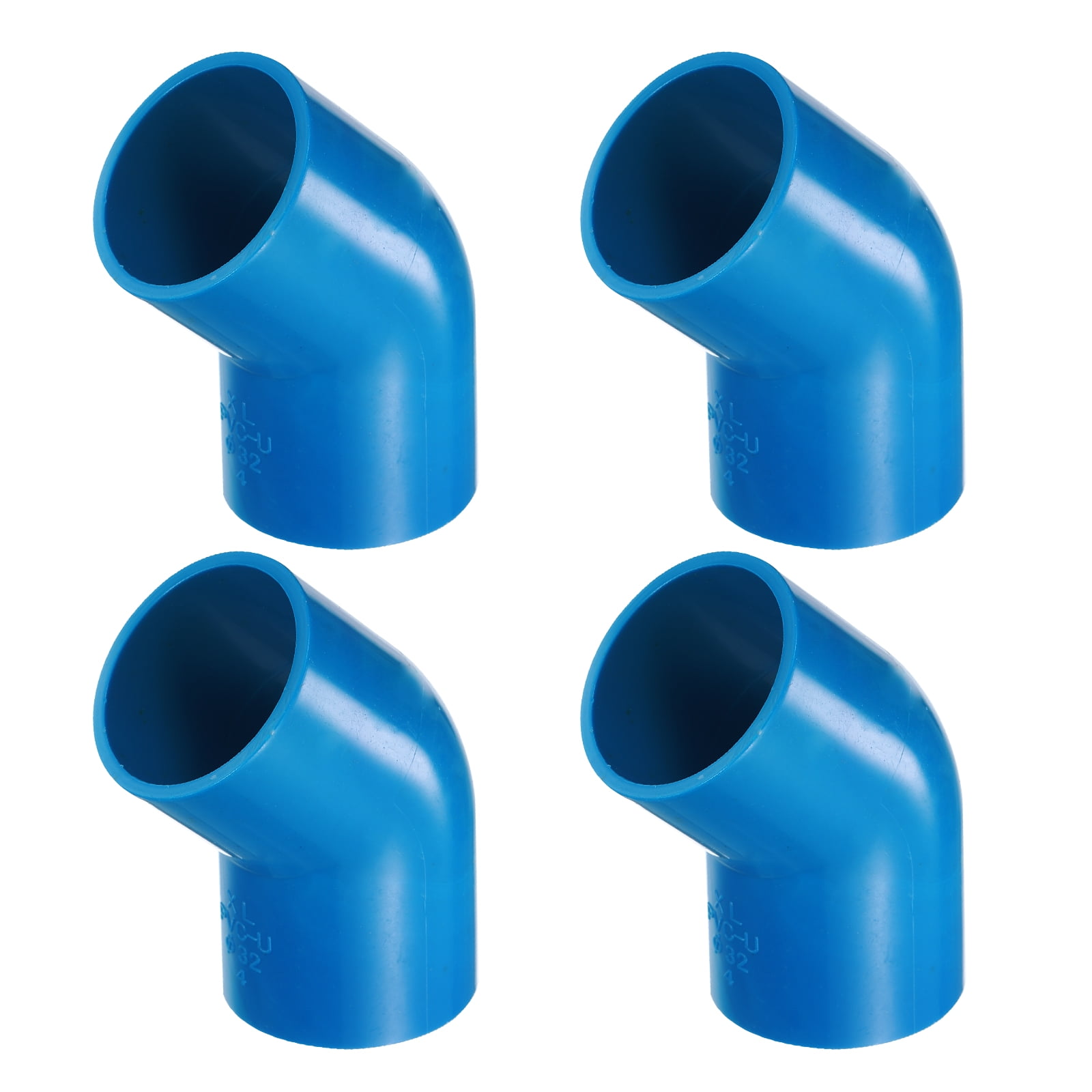 Uxcell 4pcs 45 Degree Elbow PVC Pipe Fittings 1 1/4" 2 Way Furniture ...