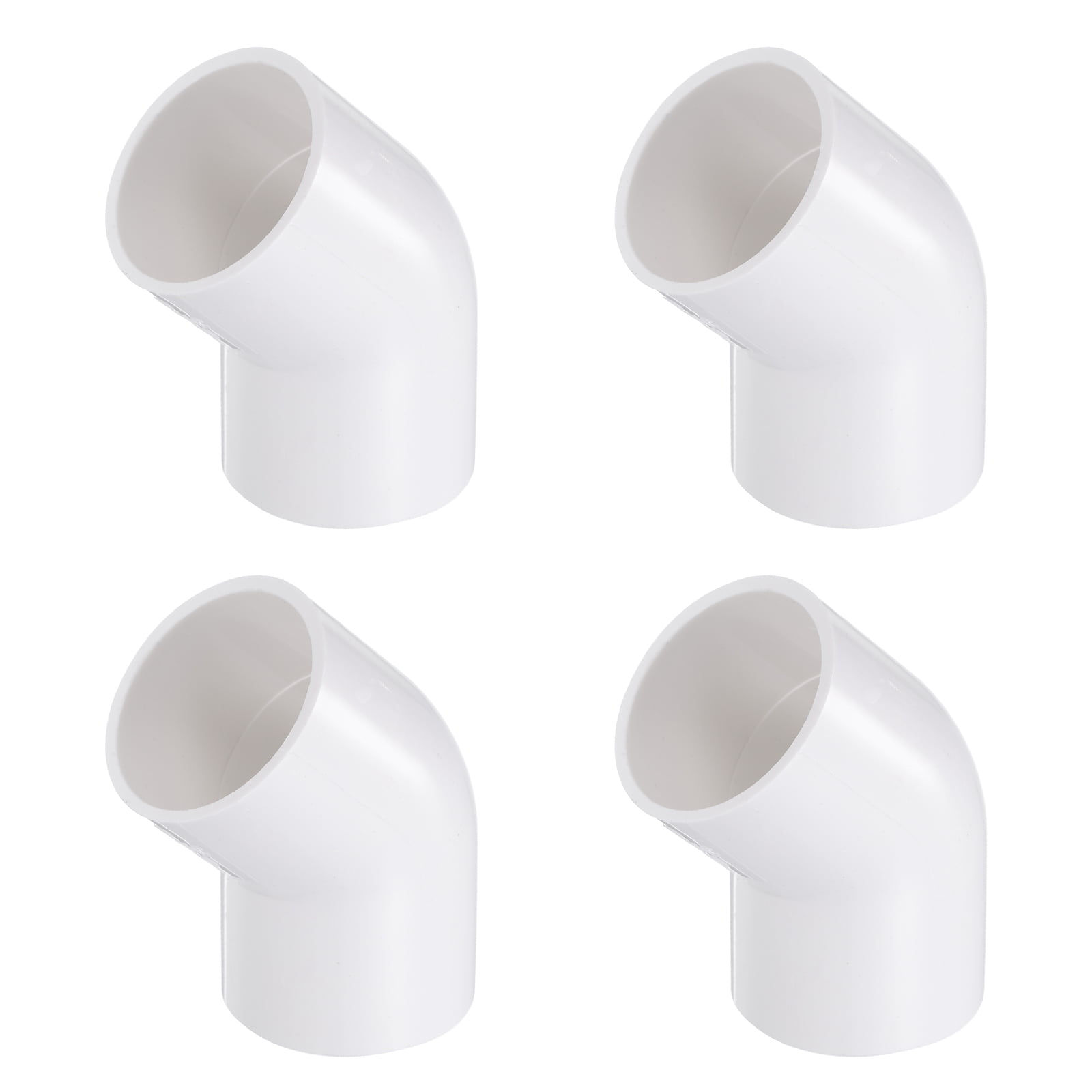 Uxcell 4pcs 45 Degree Elbow PVC Pipe Fittings 1 4/7" 2 Way Furniture ...