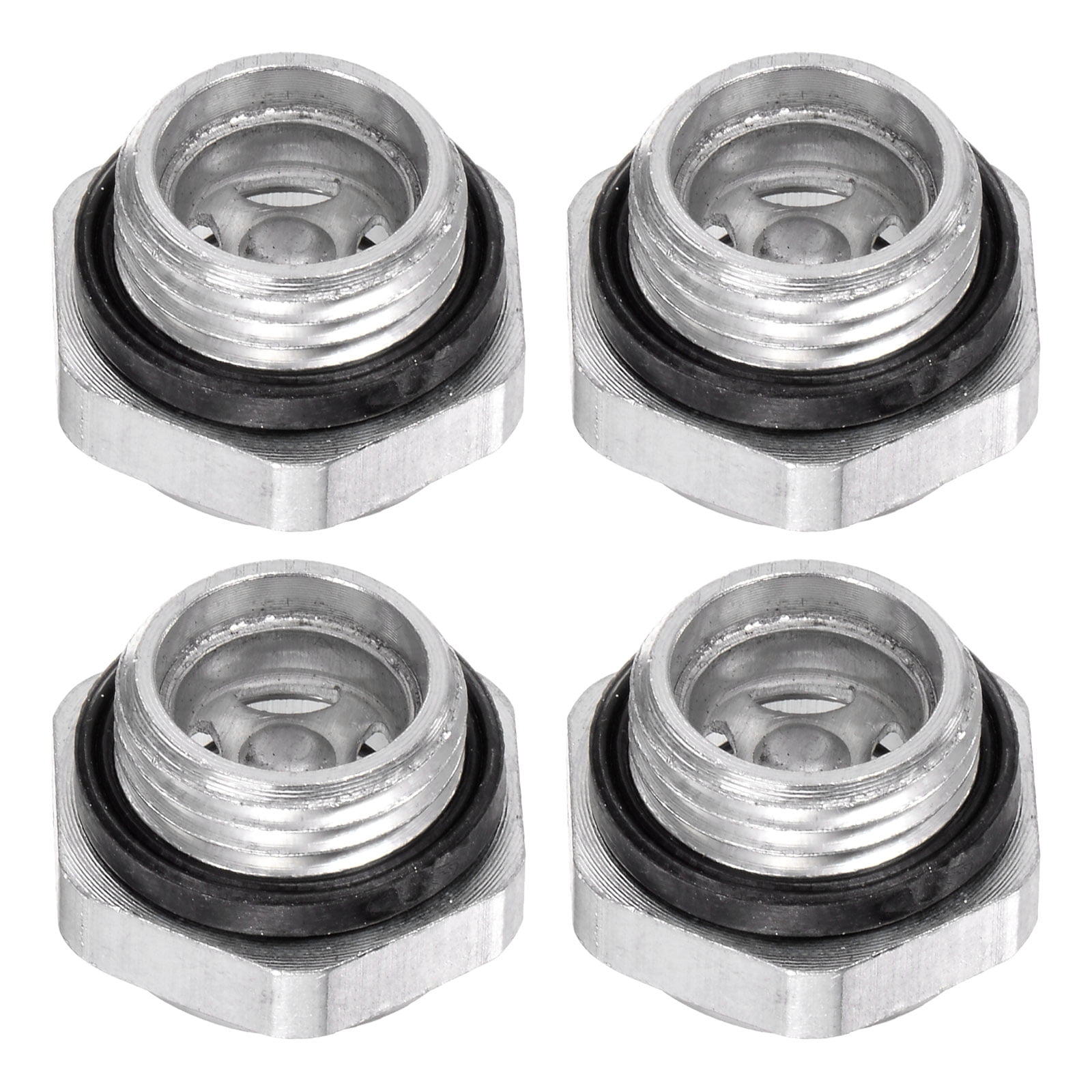 Uxcell 4pcs Air Compressor Oil Sight Glass 16 x 1.5mm Male Aluminum Hex ...