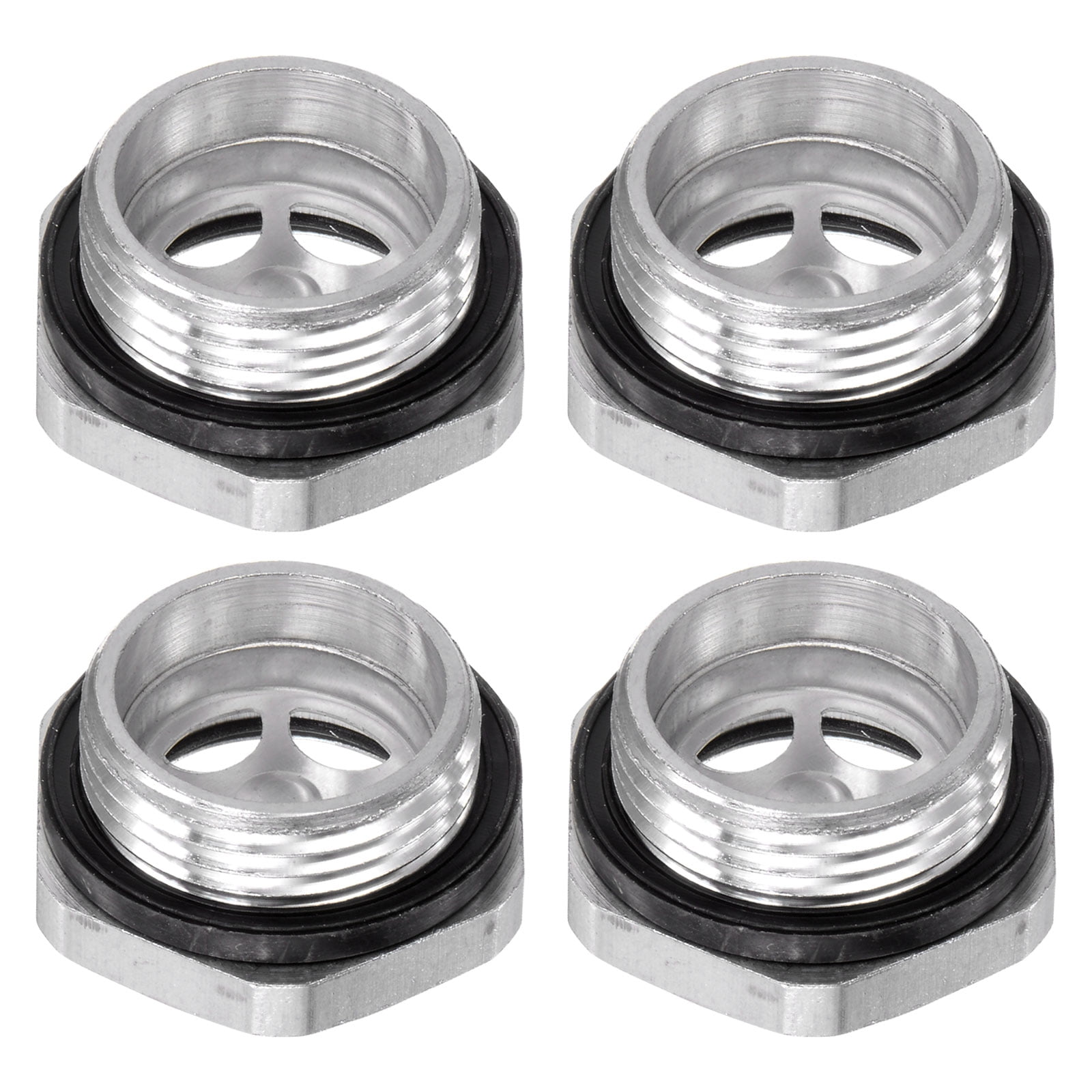 Uxcell 4pcs Air Compressor Oil Sight Glass G3/4" Male Aluminum Hex Head ...
