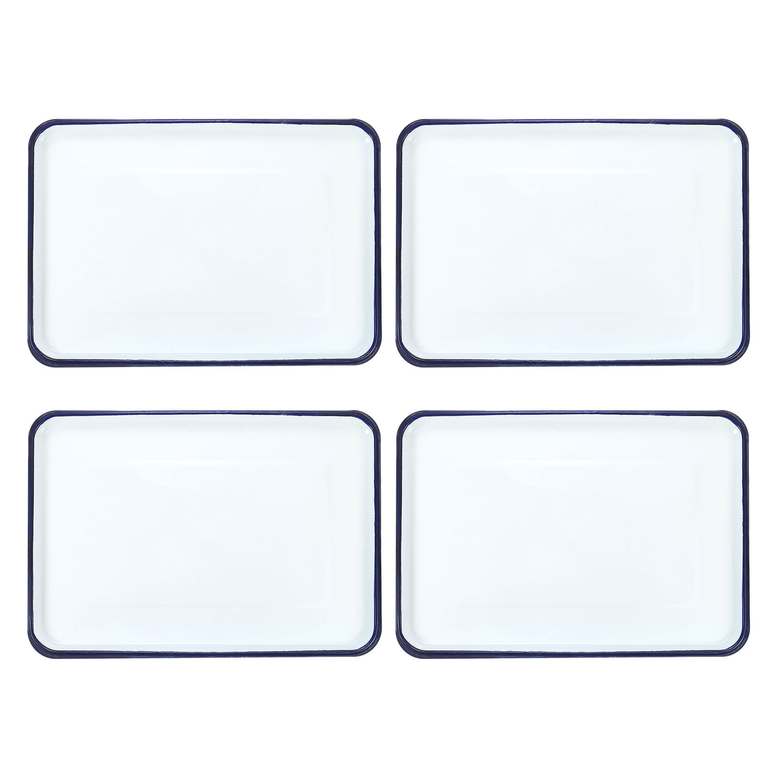 Uxcell 4pcs Butcher Tray Palette 16.5" x 11" Metal Triple Enamel coated ...