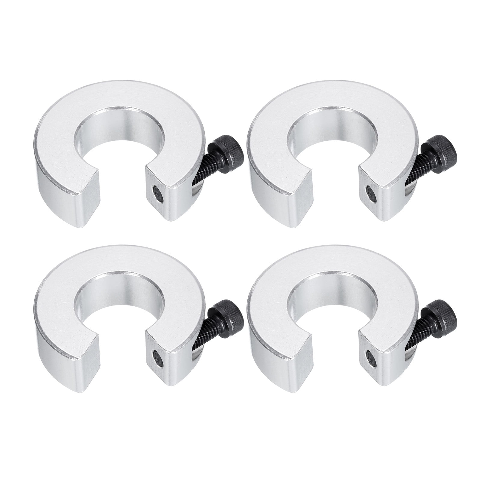Uxcell 4pcs Clamp-on Shaft Collar Set for Linear Rail SBR20, Aluminum ...
