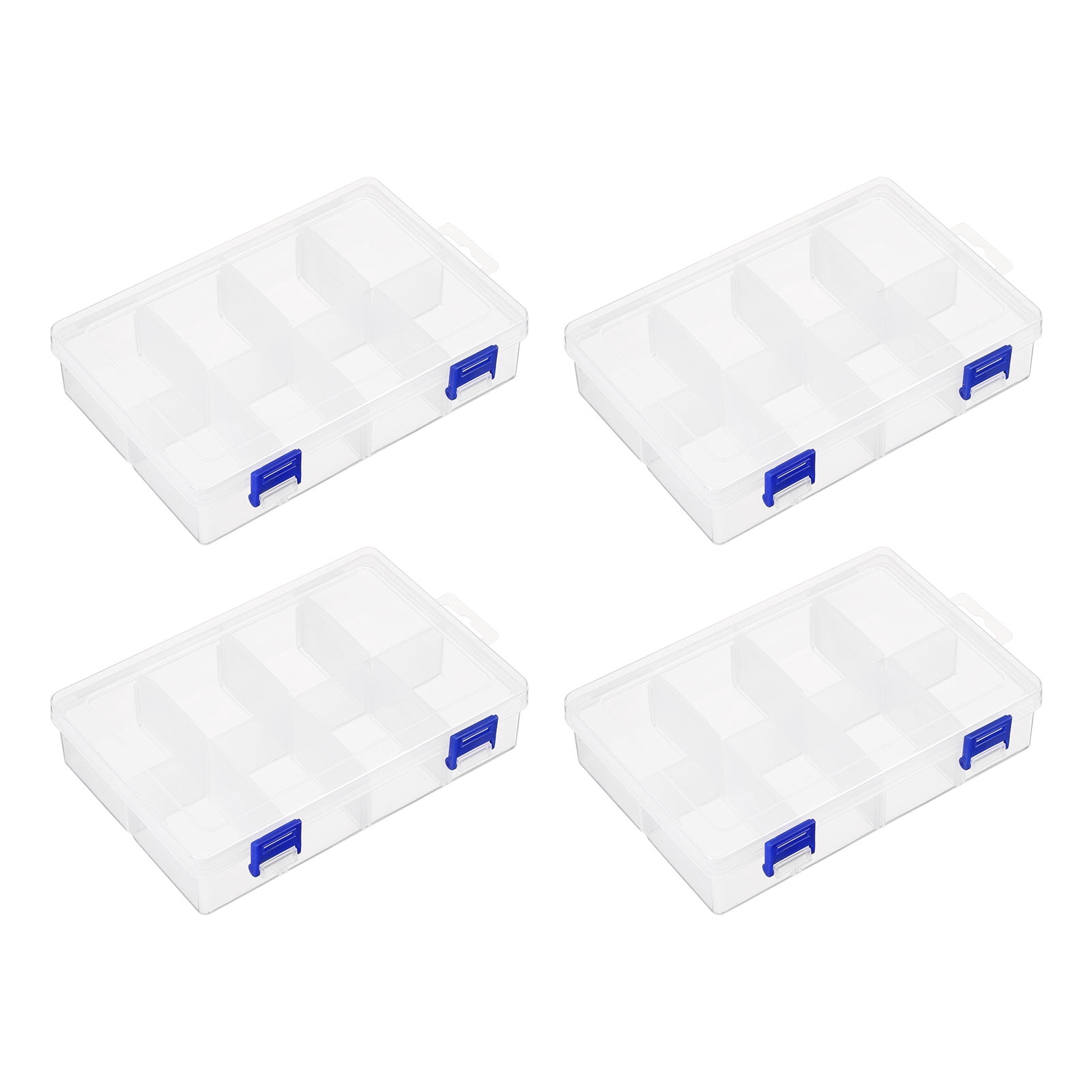 Uxcell 4pcs Component Storage Box 8 Grids PP Electronic Organizer Box with Adjustable Driver ...