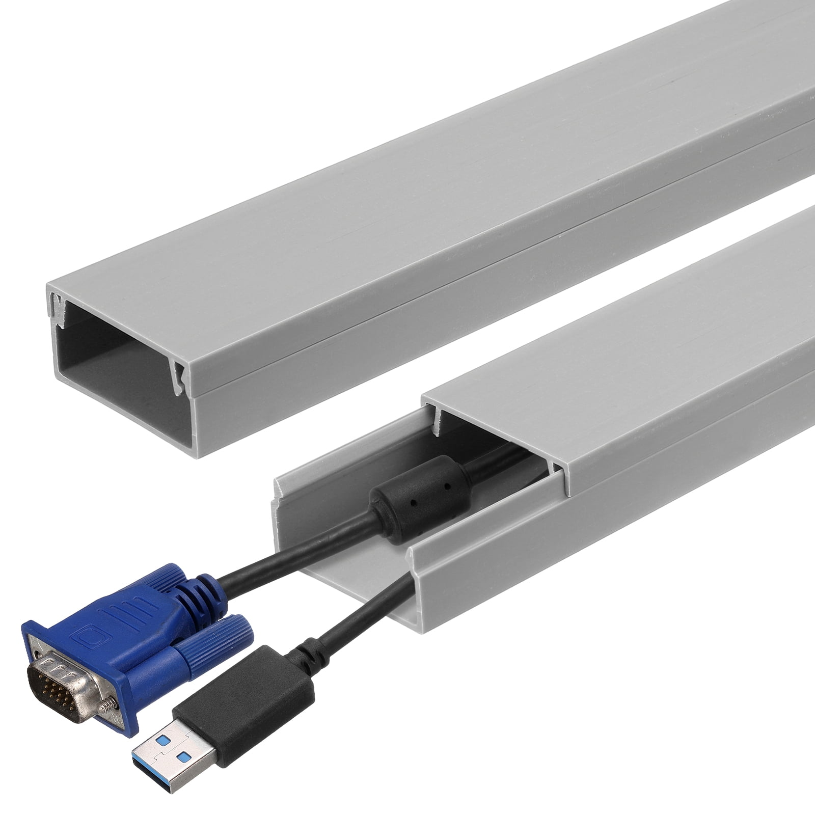 Uxcell 4pcs Cord Hider Wall 15inx1.18inx0.6in PVC Cable Cover Self ...