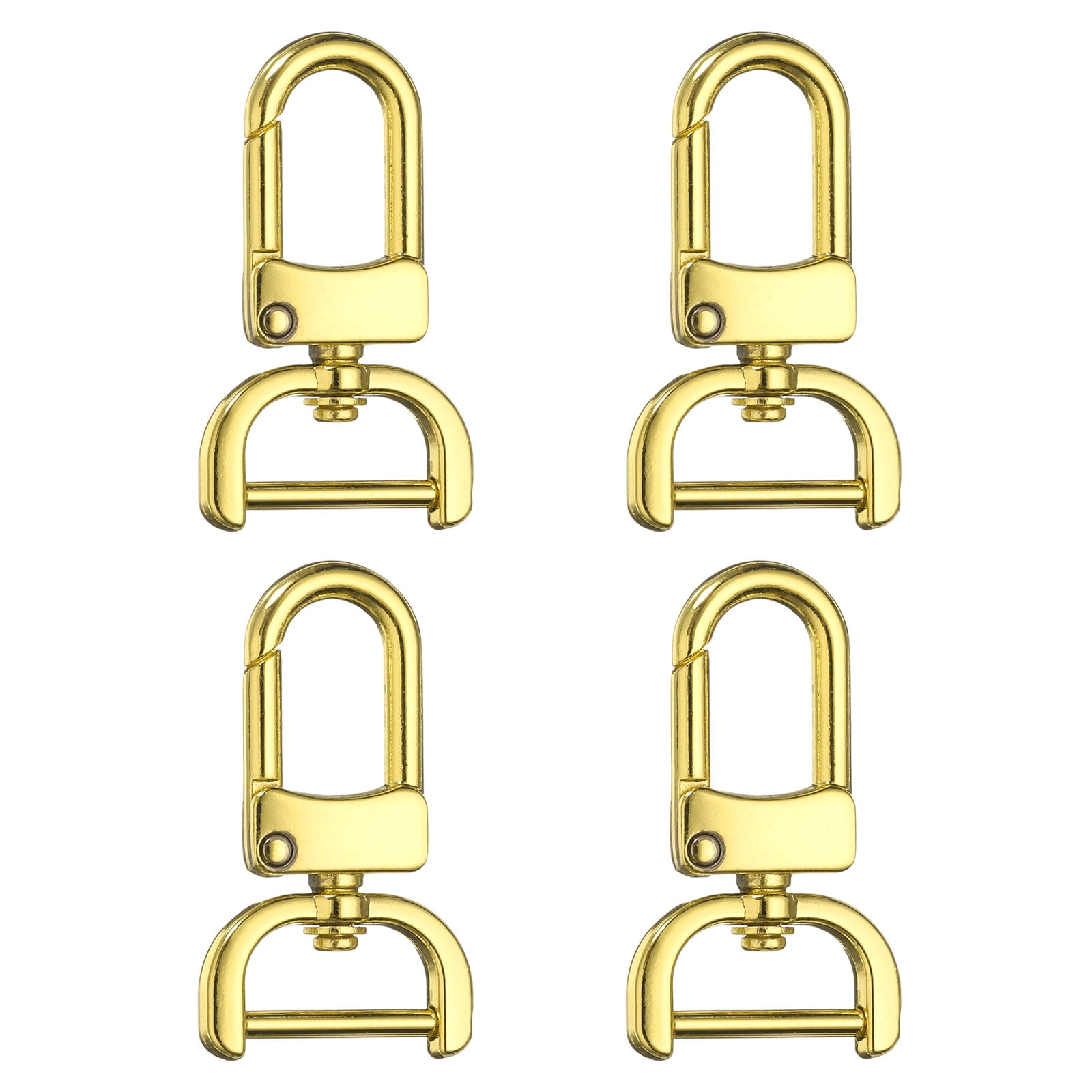 Uxcell 4pcs Detachable Snap Hook Swivel Clasp 3/4" Metal D-Rings Clasp ...