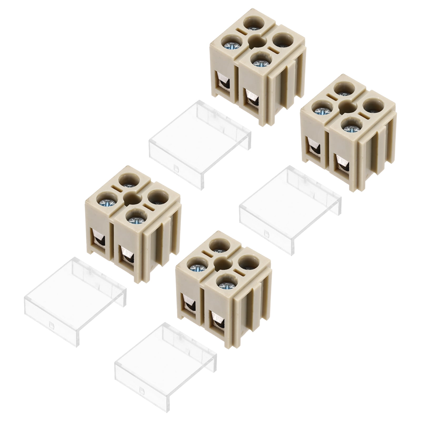 Uxcell 4pcs Dual Row Terminal Block, 2 Positions 660V 41A Removable ...