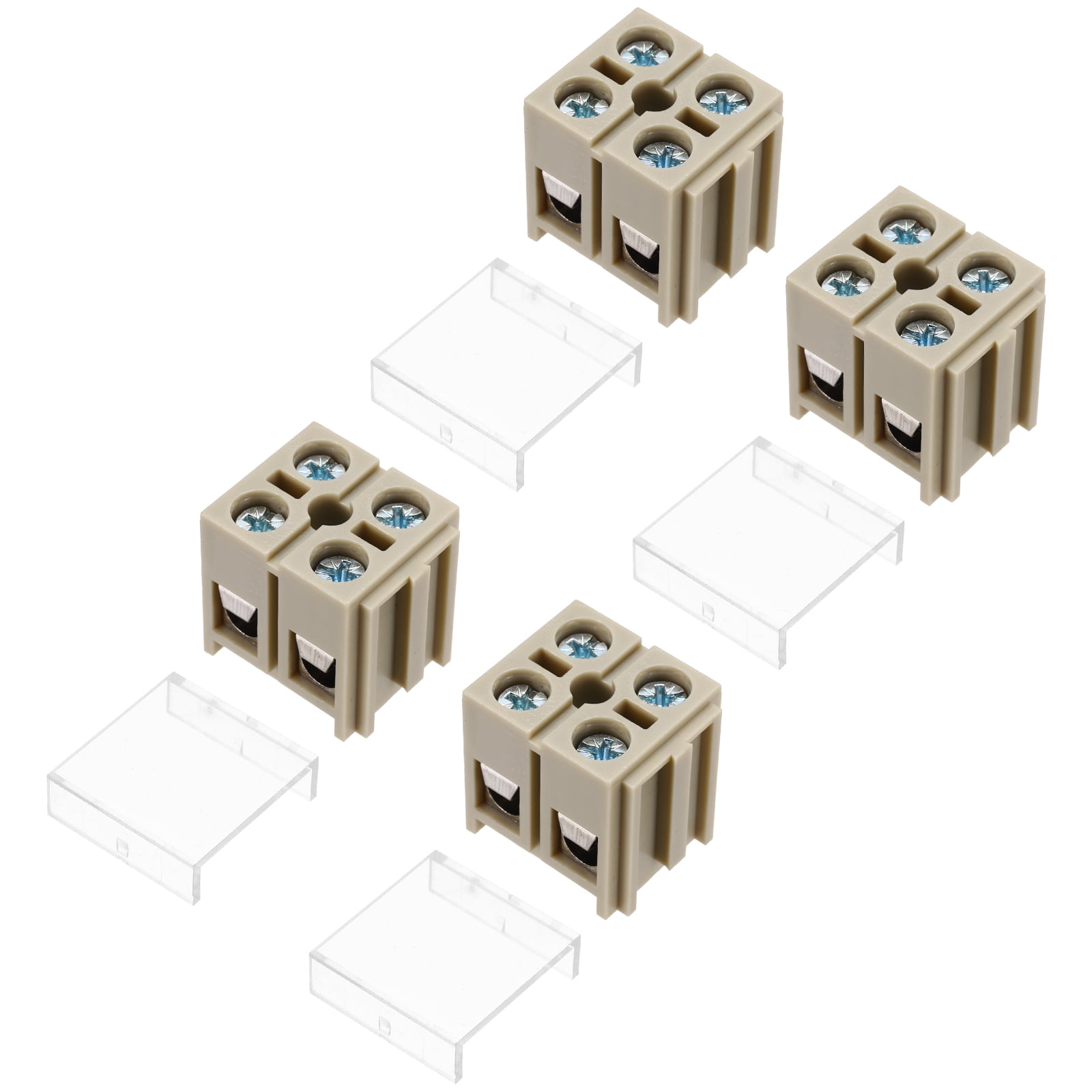 Uxcell 4pcs Dual Row Terminal Block, 2 Positions 660V 57A Removable ...