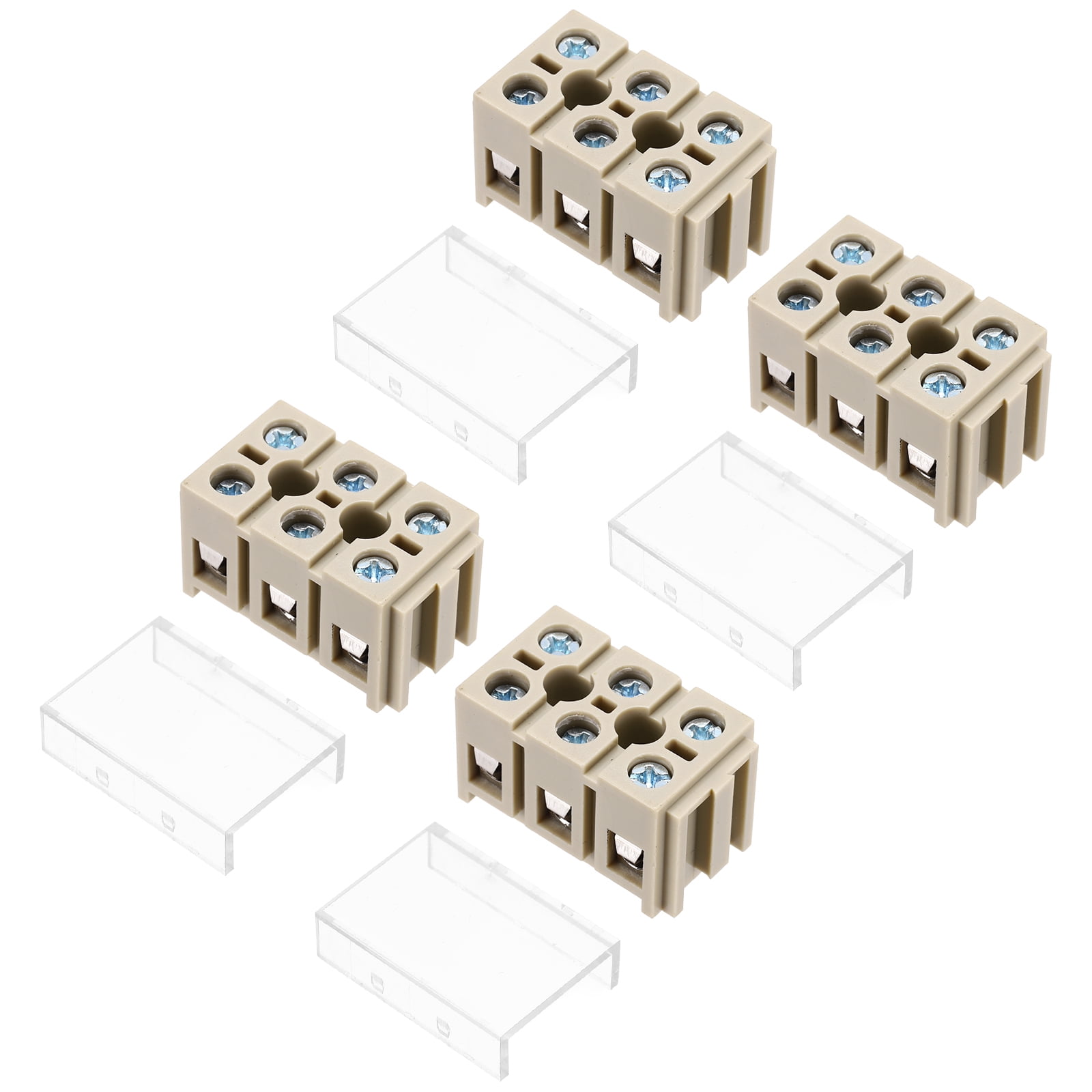 Uxcell 4pcs Dual Row Terminal Block, 3 Positions 660V 32A Removable ...