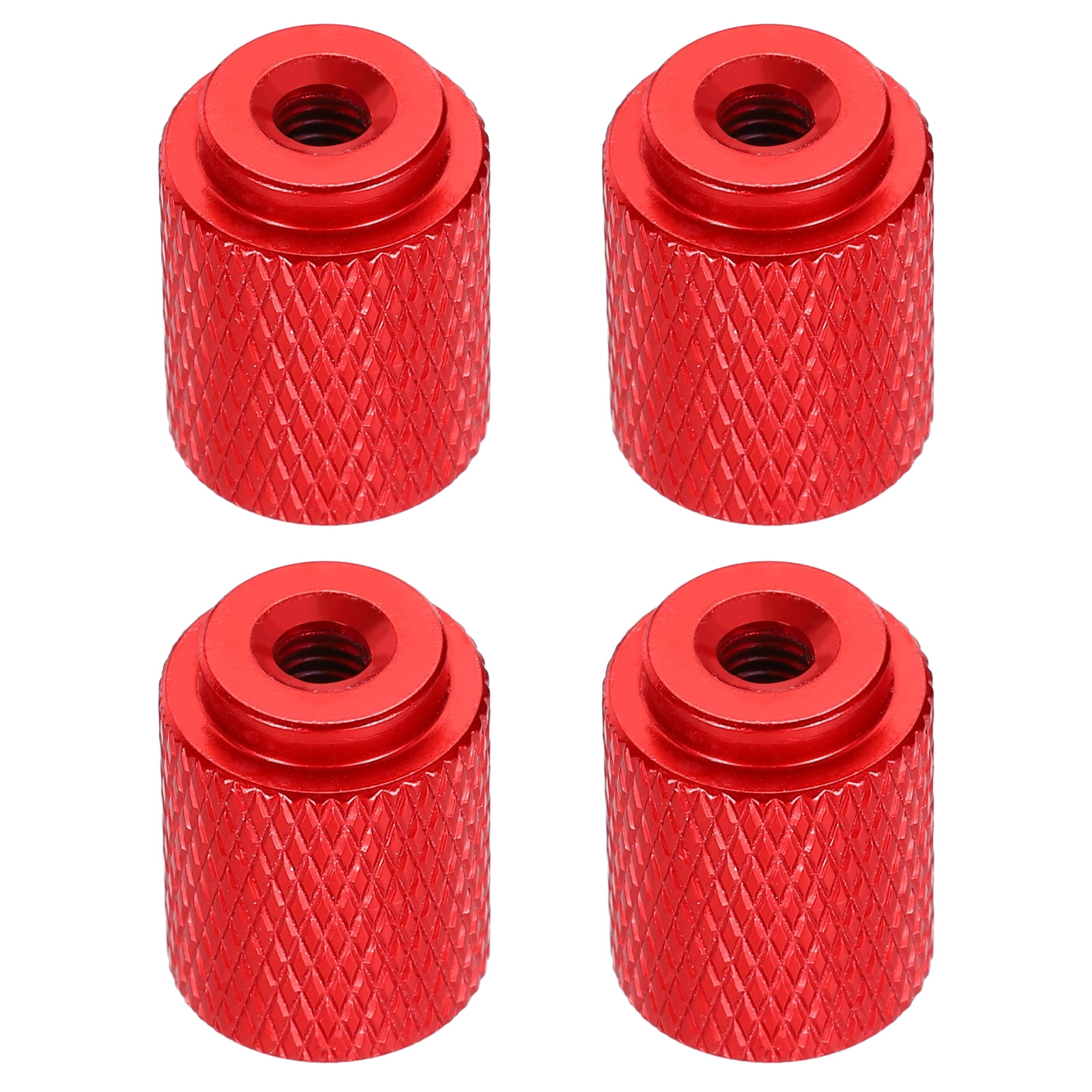 Uxcell 4pcs Knurled Thumb Nut, M4 12mm OD 16mm Height 6061 Anodized ...