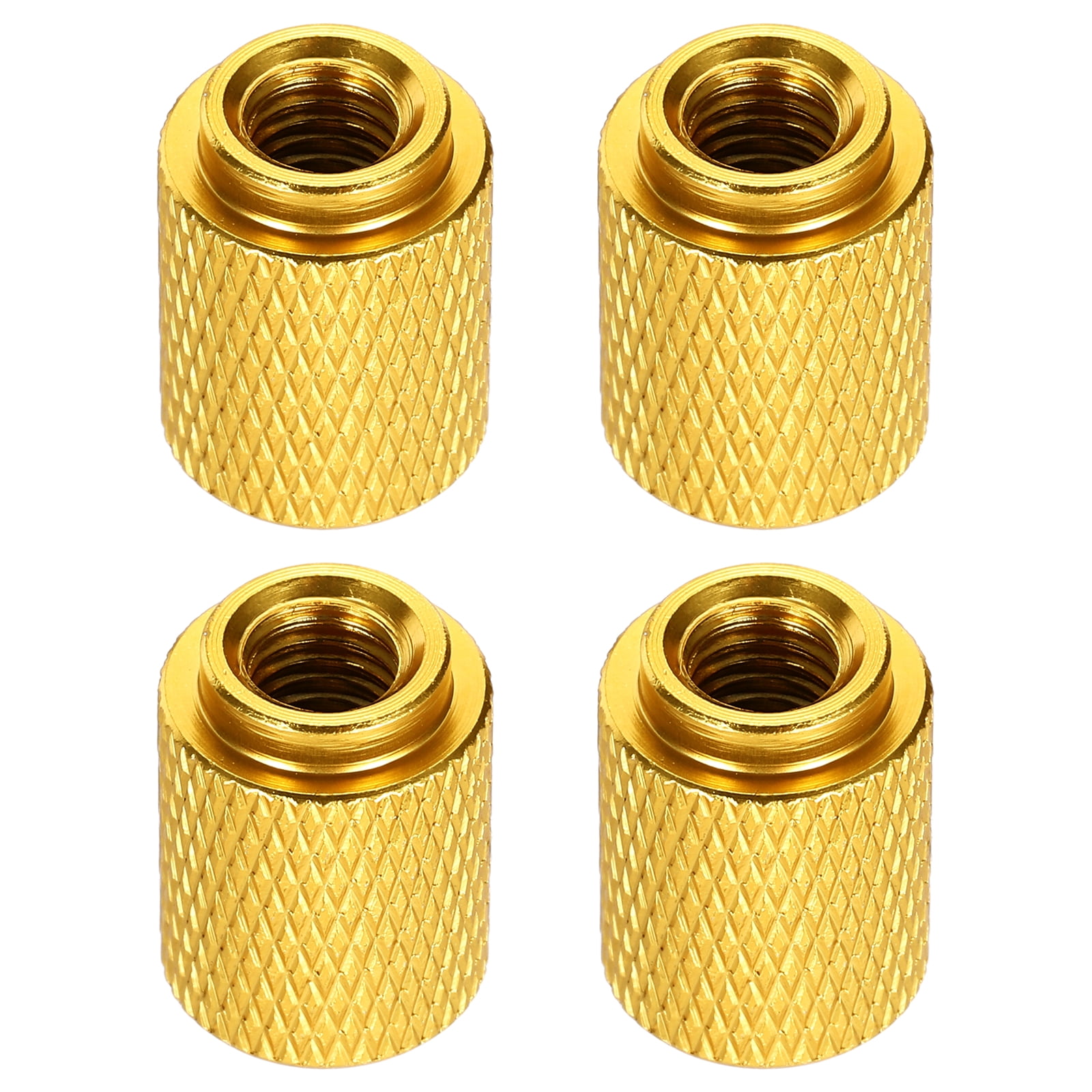 Uxcell 4pcs Knurled Thumb Nut, M6 12mm OD 16mm Height 6061 Anodized ...