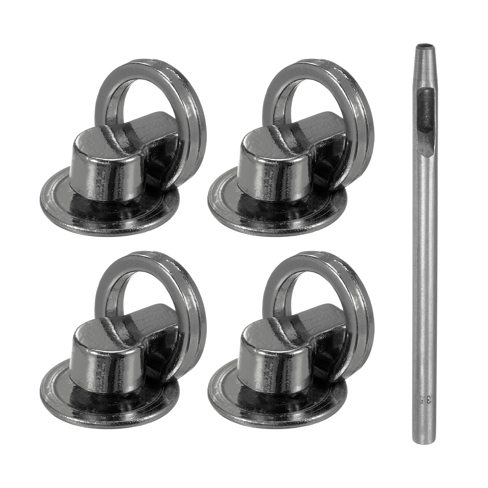 Uxcell 4pcs Metal Studs Rivets 12mm D-Ring Button Rivets with 3.5mm ...