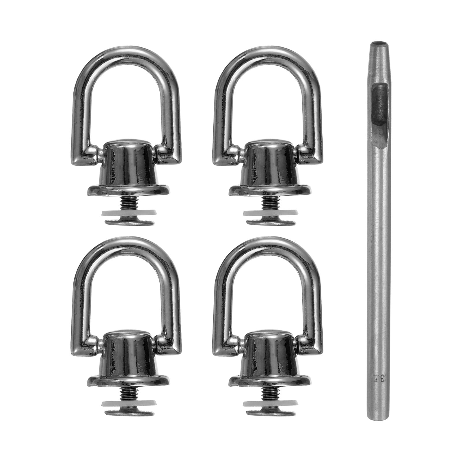 Uxcell 4pcs Metal Studs Rivets 6.6mm D-Ring Button Rivets with 3.5mm ...