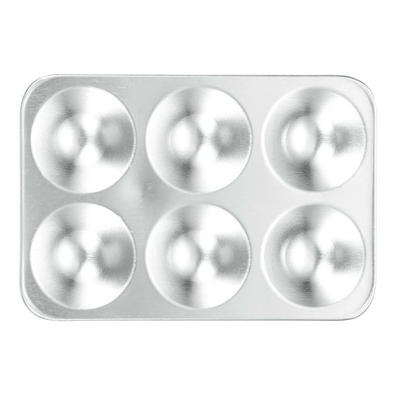 Uxcell 4pcs Paint Palette Tray 5" x 3.4" 6 Wells Aluminum Rectangle ...