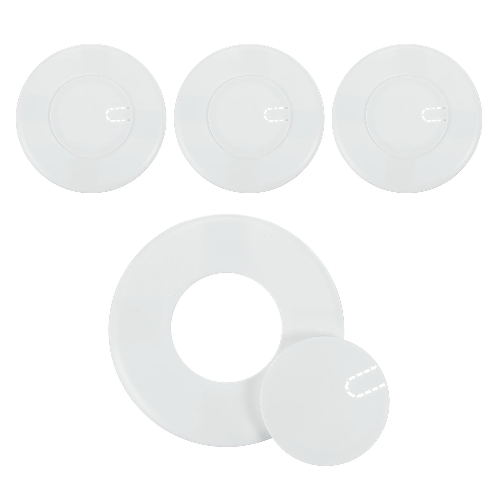 Uxcell 4pcs Pipe Wall Covers 51 mm/2" ID Round Removable with Rectangle ...