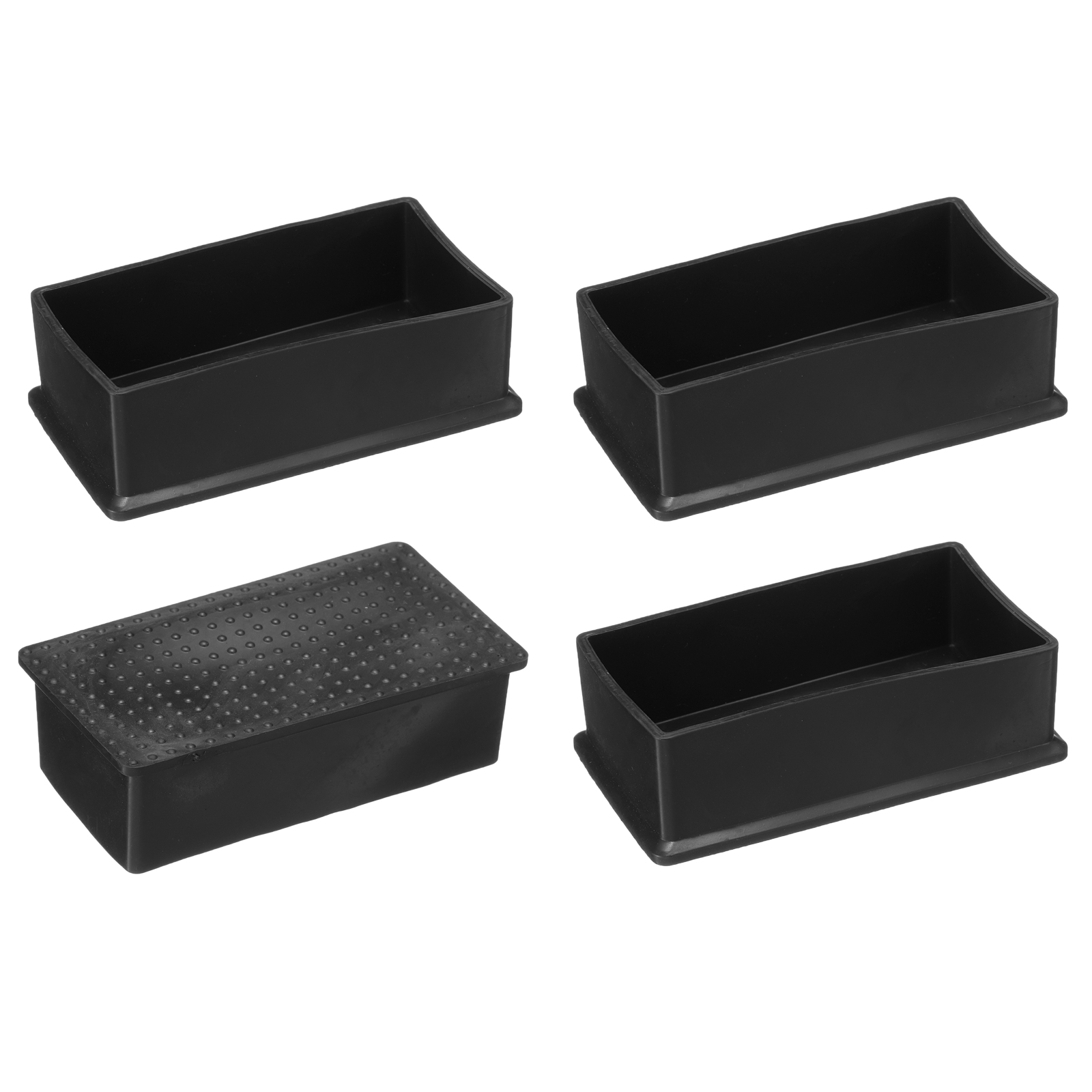 Uxcell 4Pcs Rectangle Chair Leg Caps Chair Leg Floor Protector, Black ...