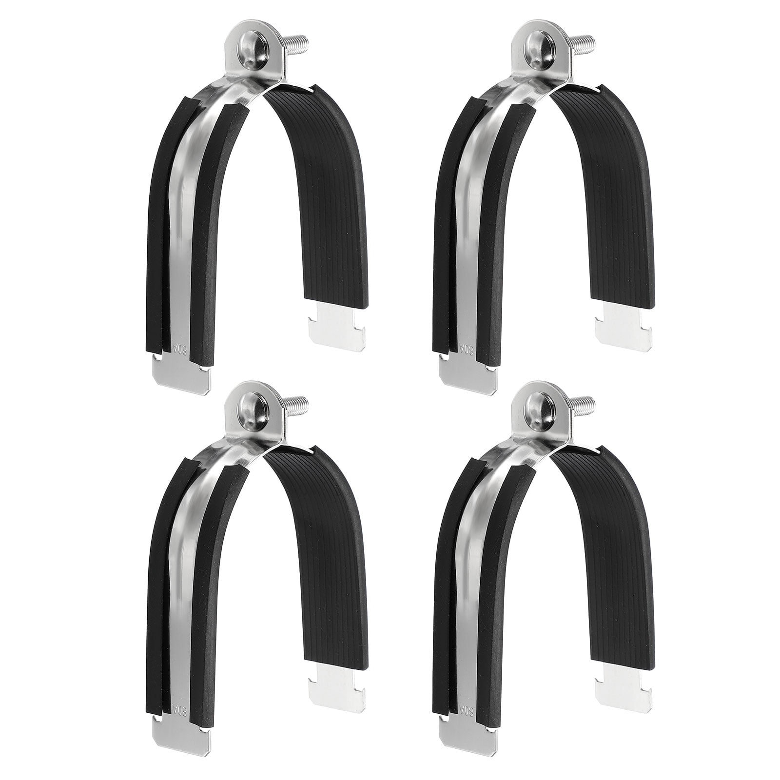 Uxcell 4pcs Rubber Cushion Strut Clamp 3-2/5" Universal 304 Stainless ...