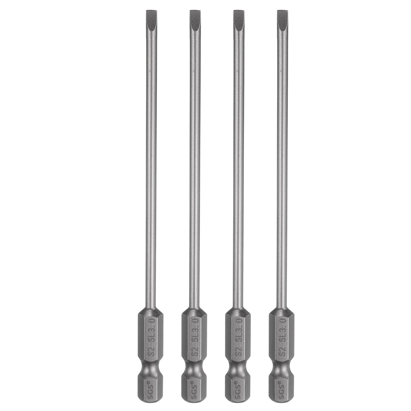 Uxcell 4pcs SL3 Slotted Screwdriver Bits 3mm Slotted Tip 1/4" Hex Shank ...