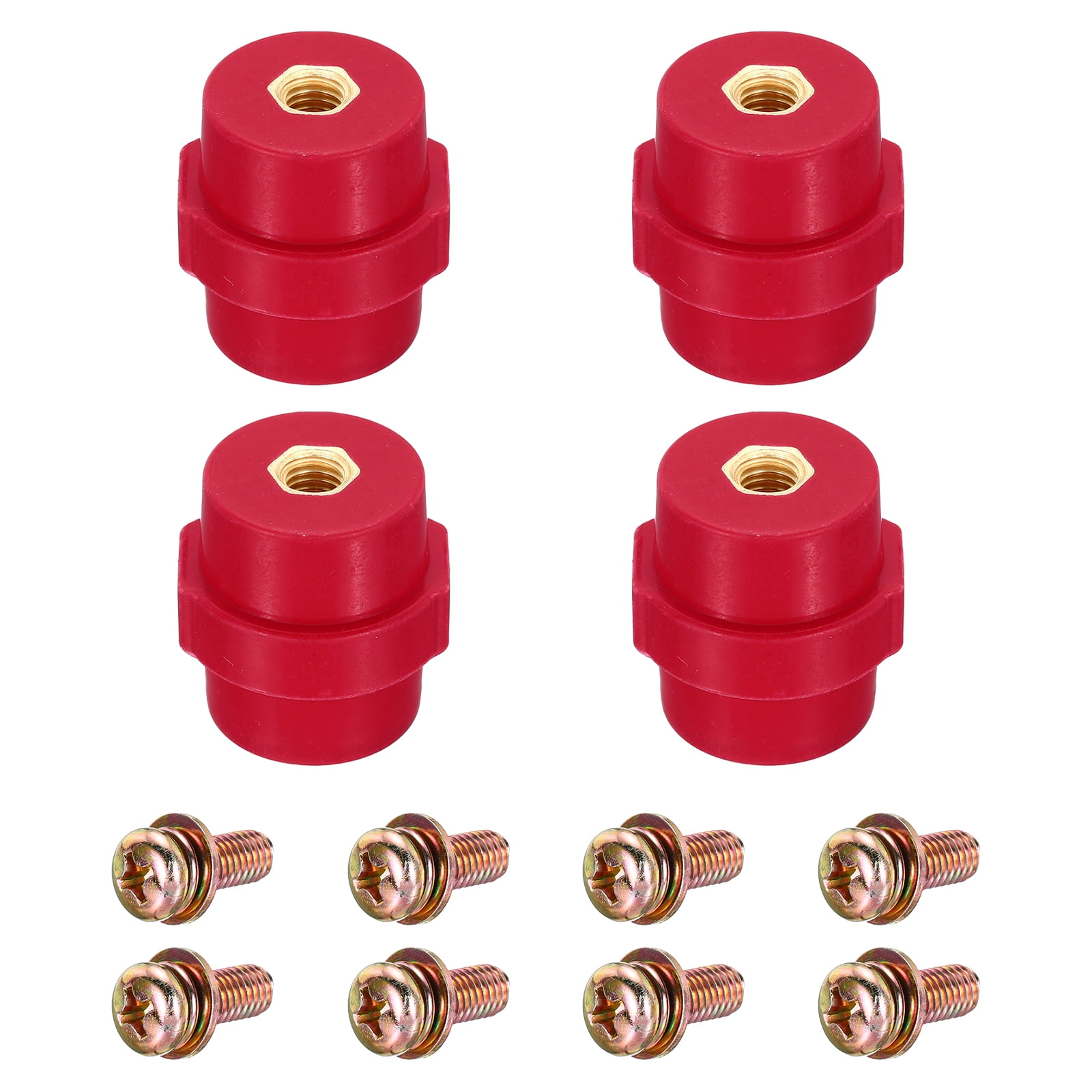 Uxcell 4pcs SM-35 Busbar Insulator, Polyester Standoff Insulators, High-Strength with M8 Screws ...