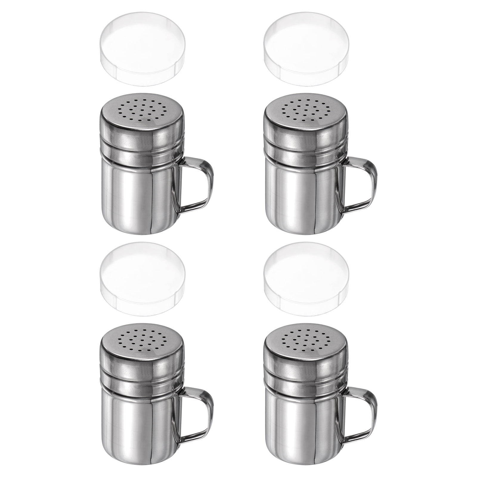 Uxcell 4pcs Salt Dredge Shakers 6 Ounce Stainless Steel Spice Shakers W ...