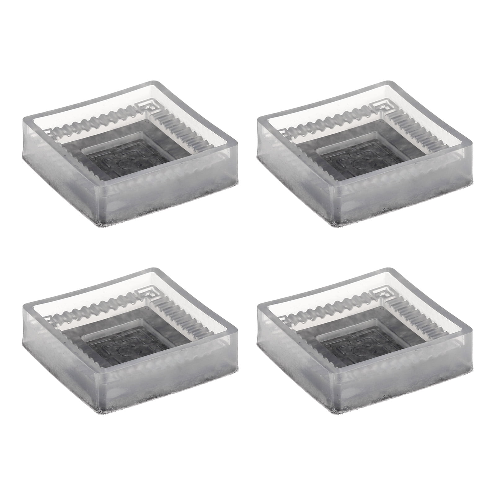Uxcell 4pcs Square Rubber Furniture Caster Cups Square Floor Protectors ...