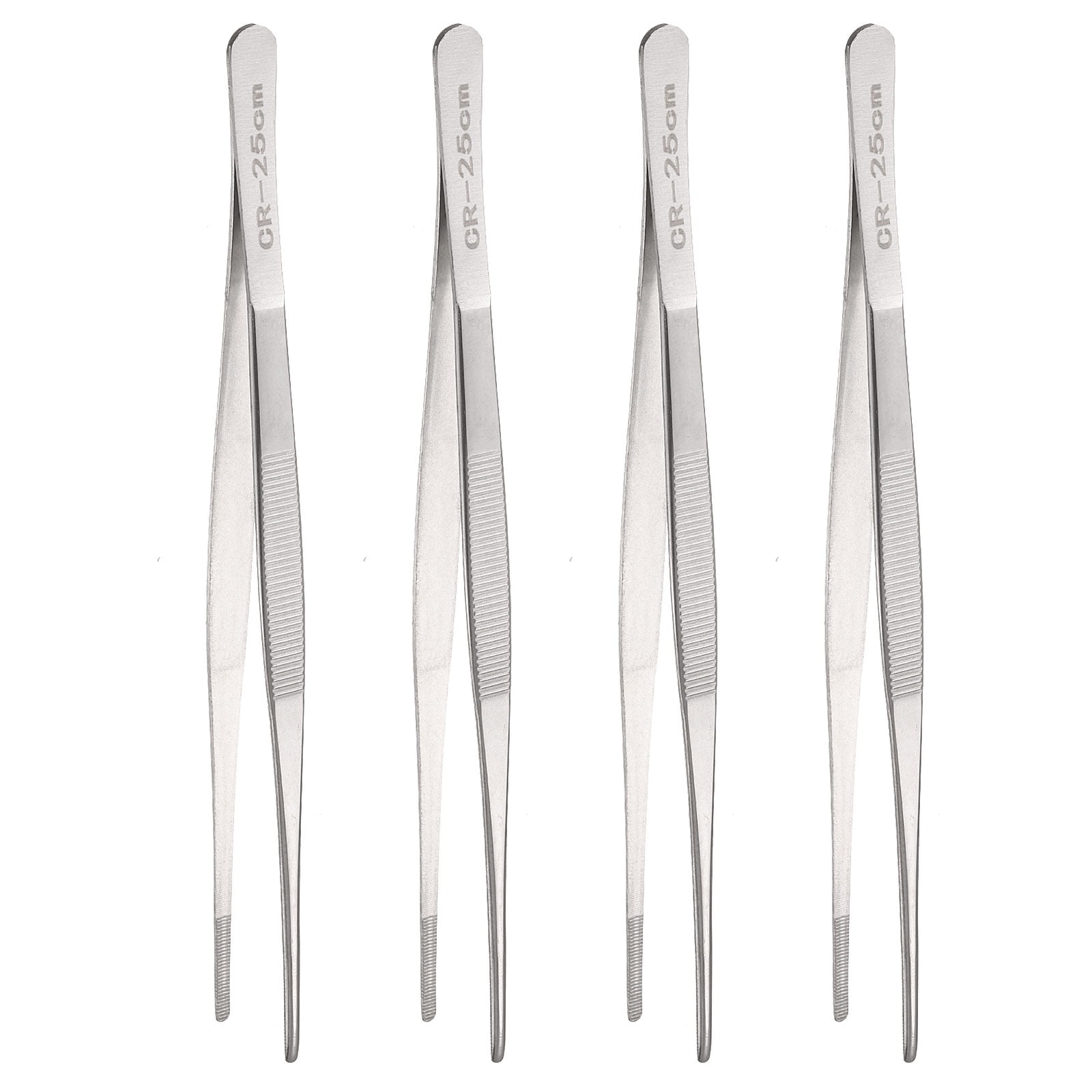 Uxcell 4pcs Stainless Steel Tweezers 9.8 Inch Long Straight Serrated ...