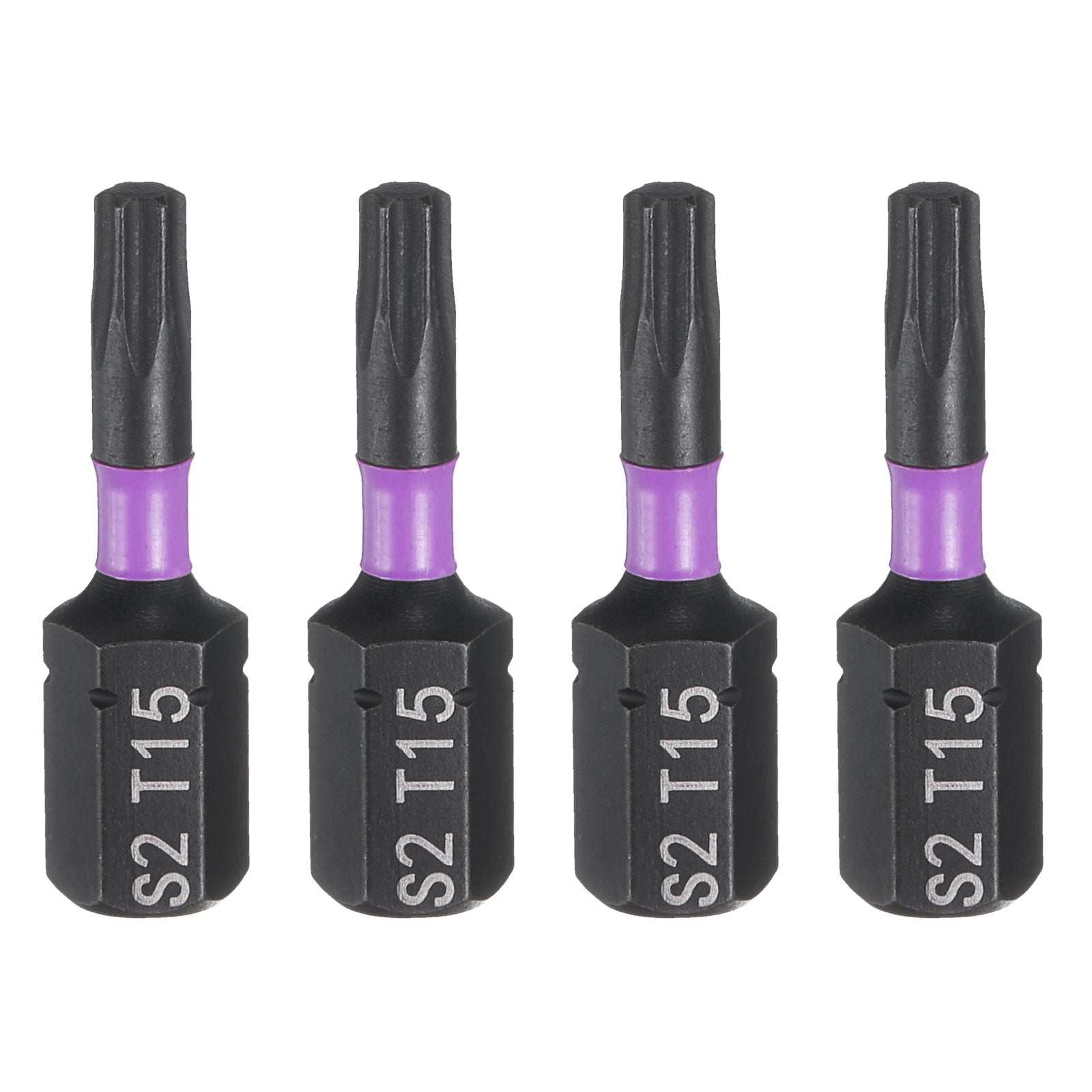 Uxcell 4pcs T15 Torx Screwdriver Bit 1/4" Hex Shank 25mm/1" Length Magnetic Star 6 Point Head ...