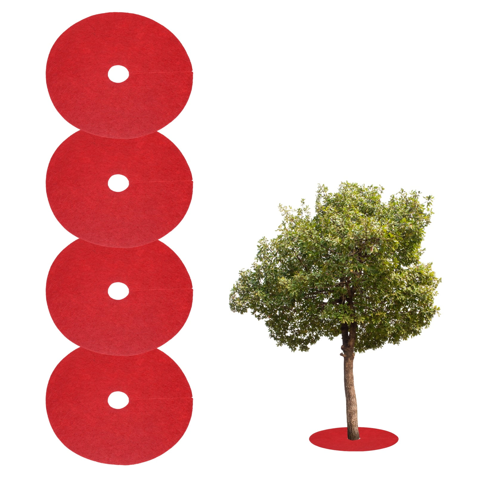 Uxcell 4pcs Tree Mulch Ring 5.9 Inch Non-Woven Round Tree Protector ...