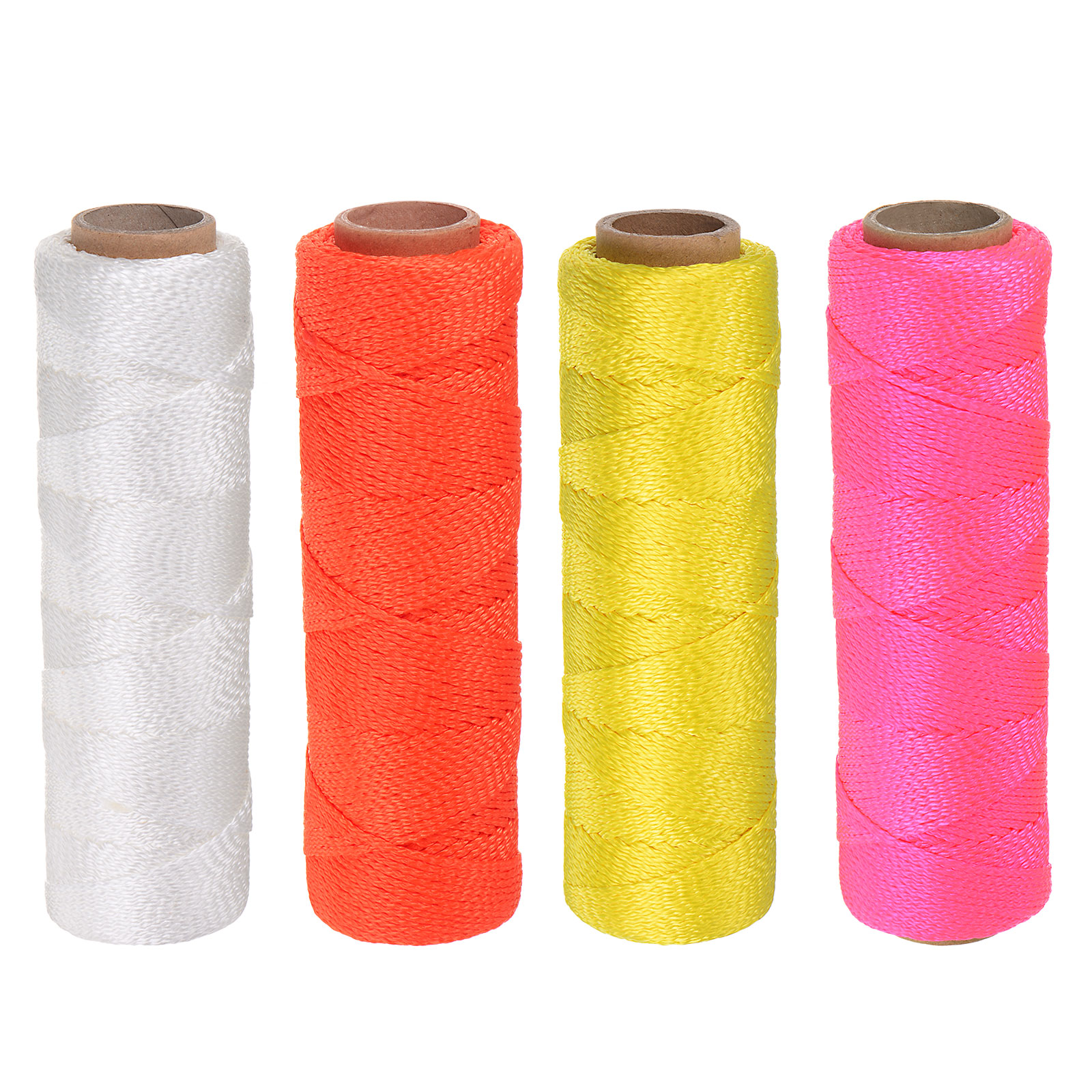 Uxcell 4pcs Twisted Nylon Mason Line 1.5mm x 250 Ft Braided Twine String Lines for Gardening ...