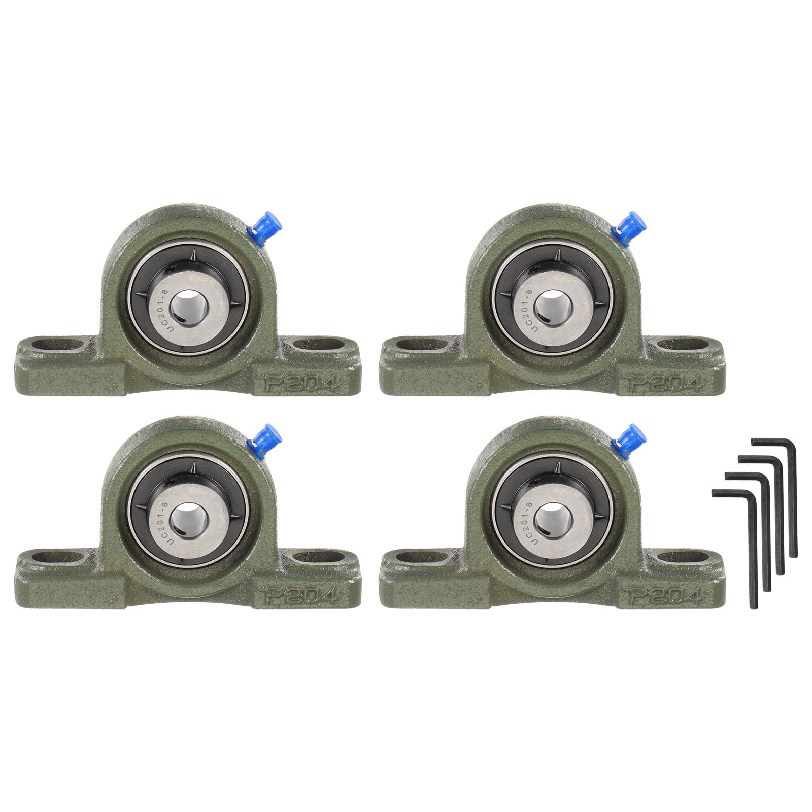 Uxcell 4pcs UCP201-8 Pillow Block Bearing 1/2" Cast Iron Base Chrome Steel Mounted Ball Bearing ...