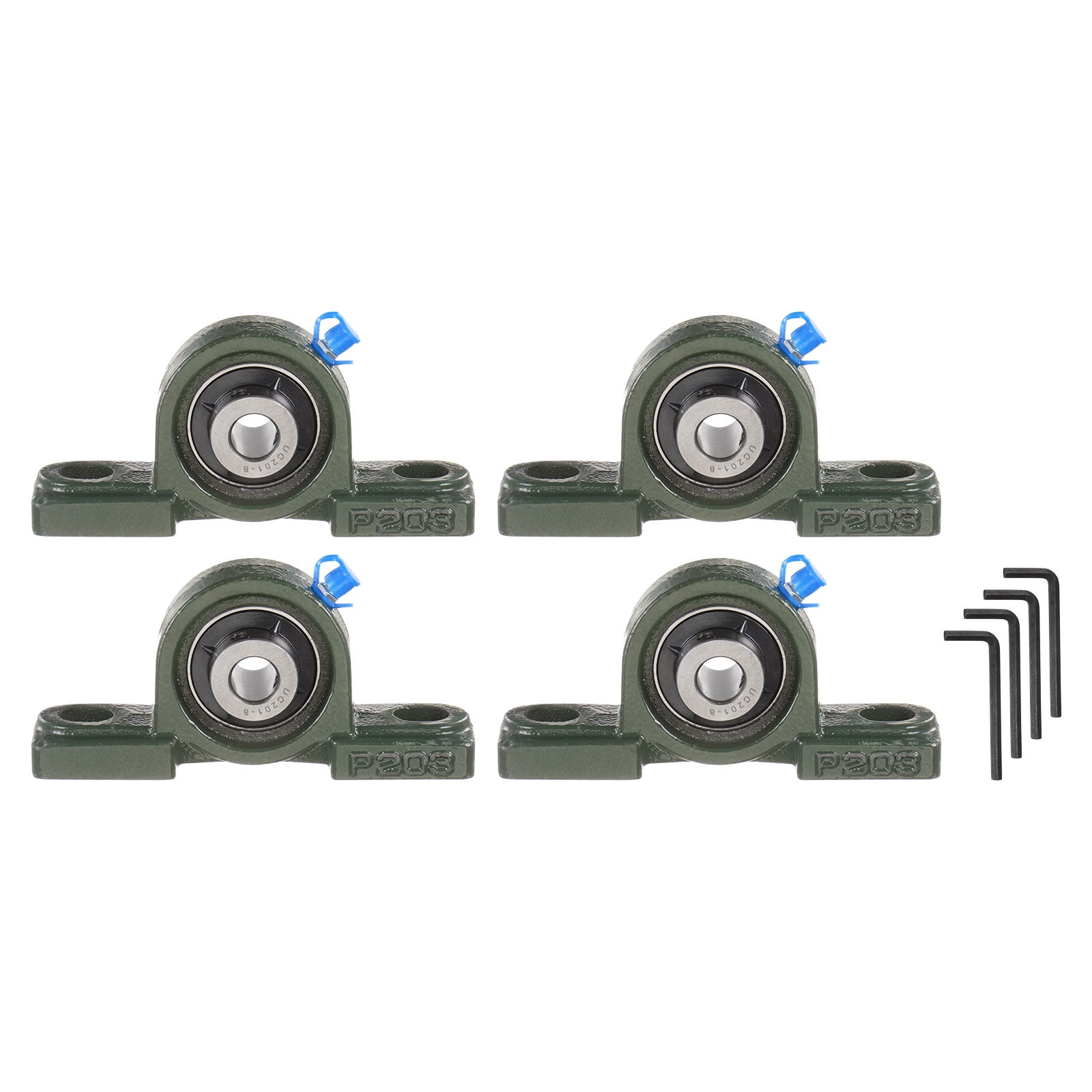 Uxcell 4pcs UCP201-8 Pillow Block Bearing 1/2" Solid Cast Iron Base Chrome Steel Mounted Ball ...