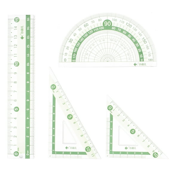 Uxcell 4piece Ruler Set 15cm Straight Ruler Protractor Triangle Rulers ...