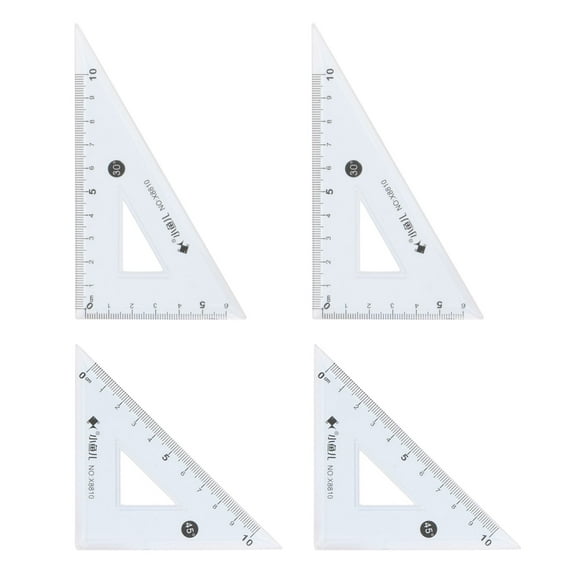 Uxcell 4piece Triangle Ruler Square Set 10cm 30/60 and 45/90 Degrees ...