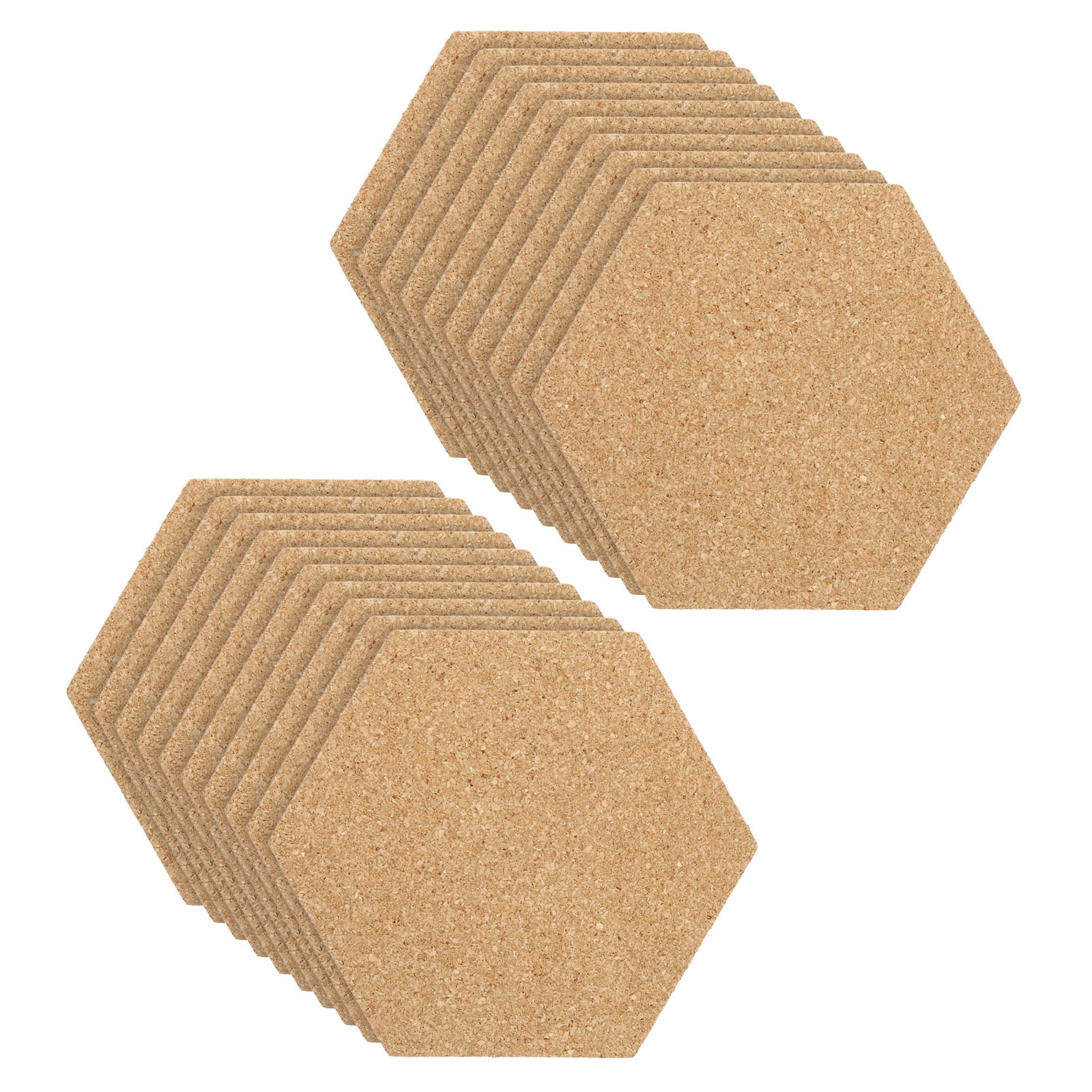 Uxcell 4x3" 1/8" Thick Cork Board Tiles, 20 Pack Self Adhesive Hexagon ...