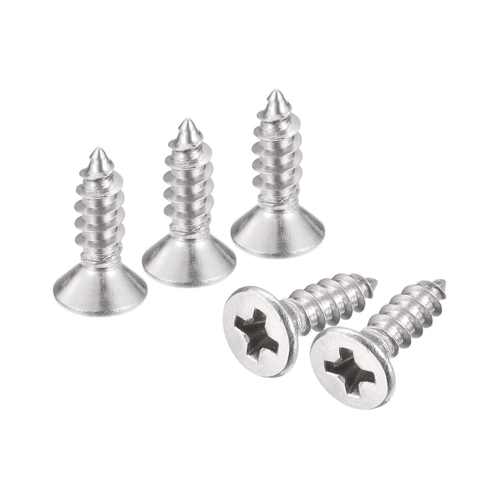 Uxcell #4x3/8" Wood Screws, 100 Pack Phillips Self Tapping Screws 304 ...