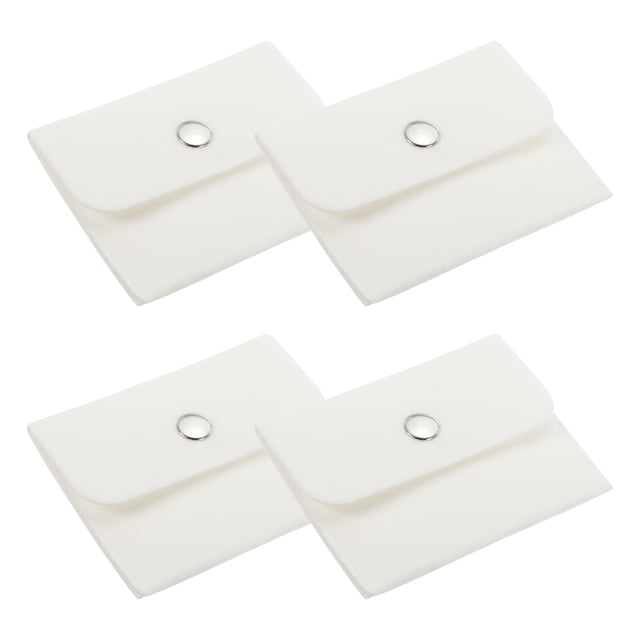 Uxcell 4x3 Inch Jewelry Pouch 4 Pack Velvet Pouches Snap Button Storage ...