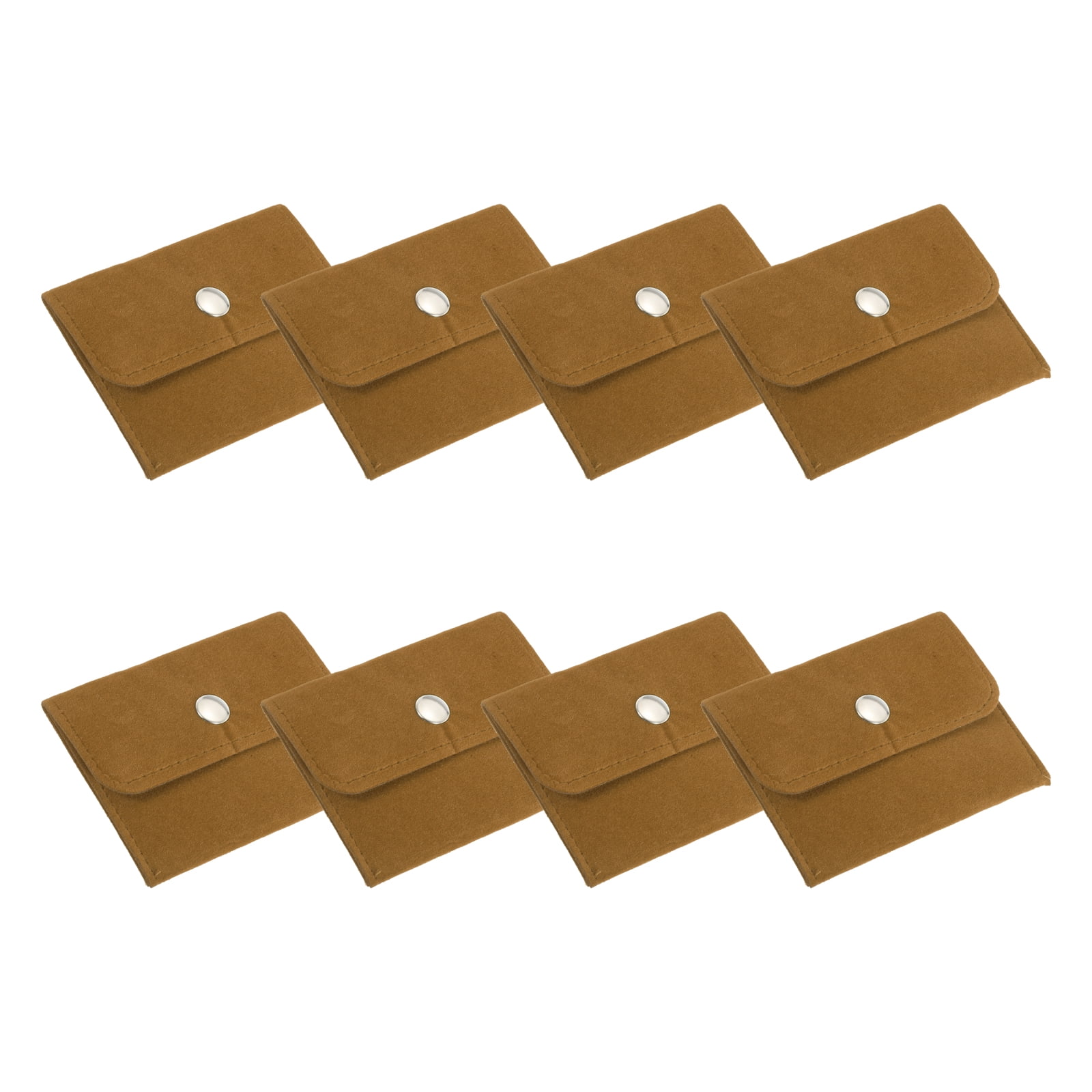 Uxcell 4x3 Inch Jewelry Pouch 8 Pack Velvet Pouches Snap Button Storage ...