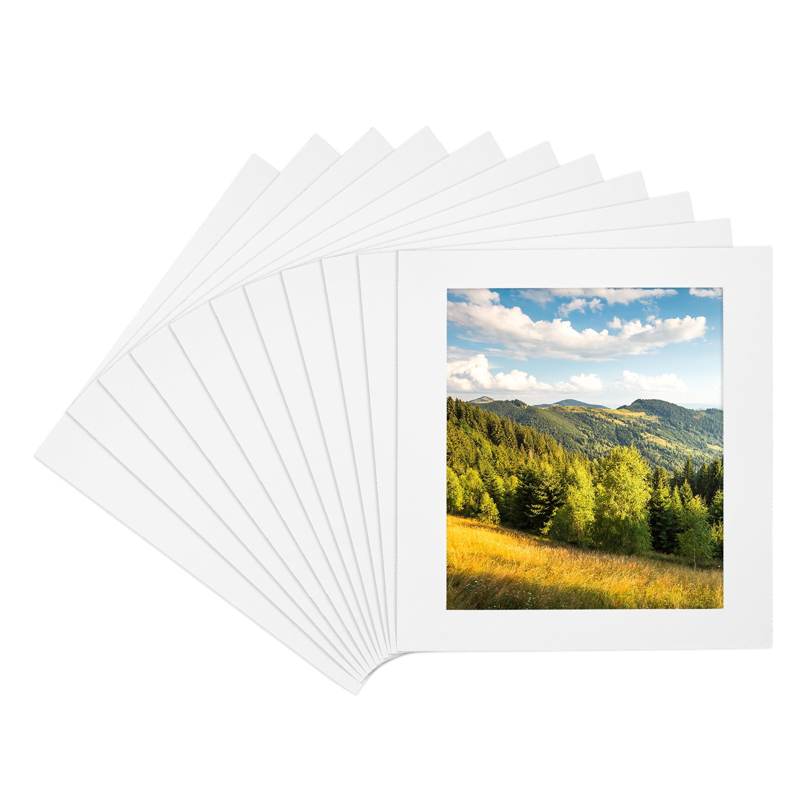 Uxcell 4x4 Mat for 3x3 Photo, 11 Pack Precut Acid-Free Mat Board White ...