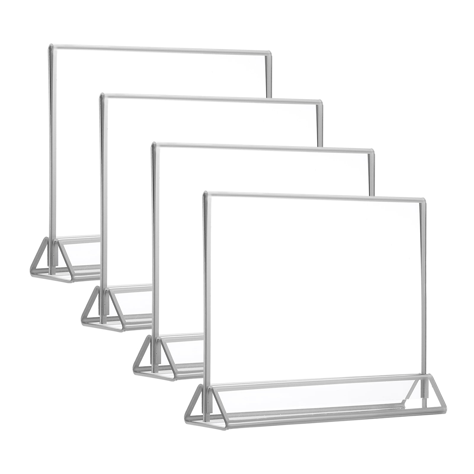 Uxcell 4x6 In Clear Acrylic Sign Holder, 4 Packs Table Menu Stands ...