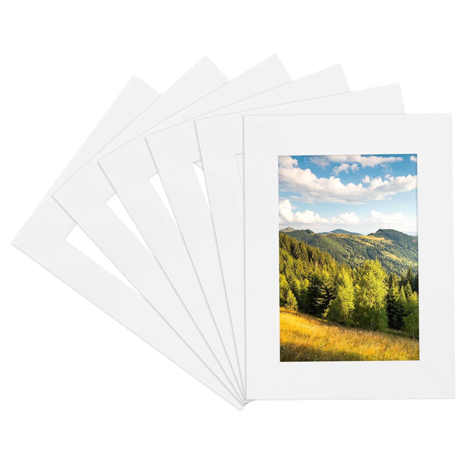 Uxcell 6x4 Mat for 4x3 Photo, 6 Pack Precut Acid-Free Mat Board White ...