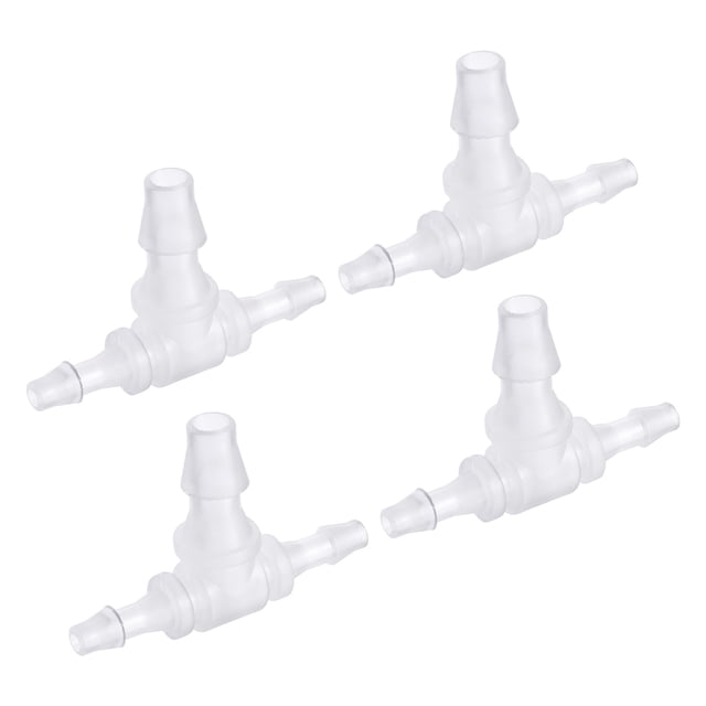 Uxcell 4x6x4mm OD PP Reducing Barb Hose Fitting Tee T Shape 3 Way Pipe ...