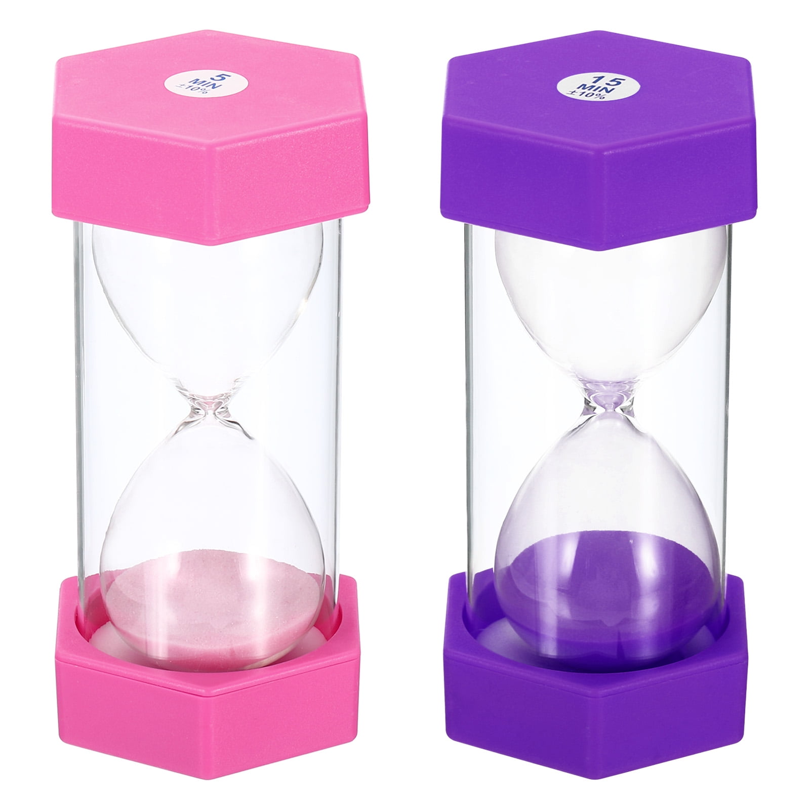 Uxcell 5，15 Min Sand Timer,2pcs Hexagon with Plastic Cover,Count Down ...