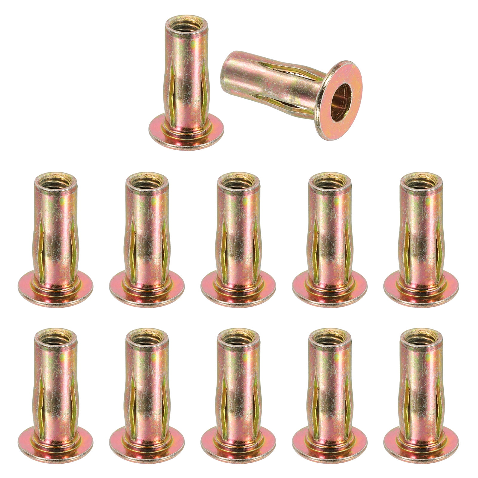 Uxcell 5/16-18 Multi-Grip Rivet Nuts Pre-Bulbed Shank Flat Head Threaded Insert Nuts Carbon ...