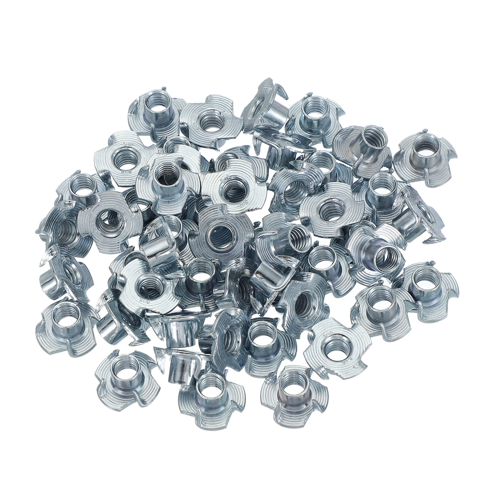 Uxcell 5/16-18 T-Nuts, Zinc Plated Steel 4-Pronged Tee Blind Nut 10 mm ...