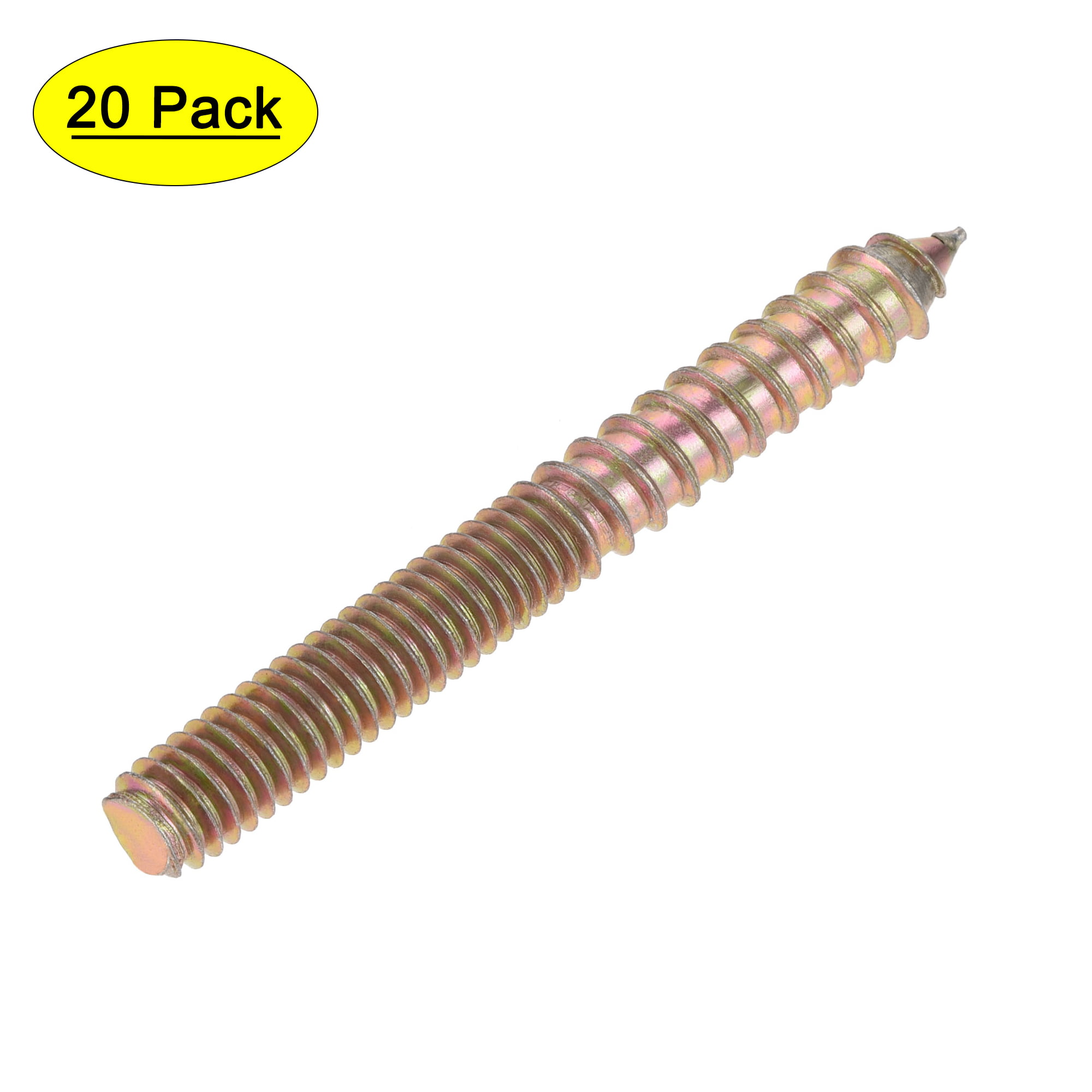 Uxcell 5 16 18 X 2 3 4 Hanger Bolts Carbon Steel Zinc Plated 20 Pack